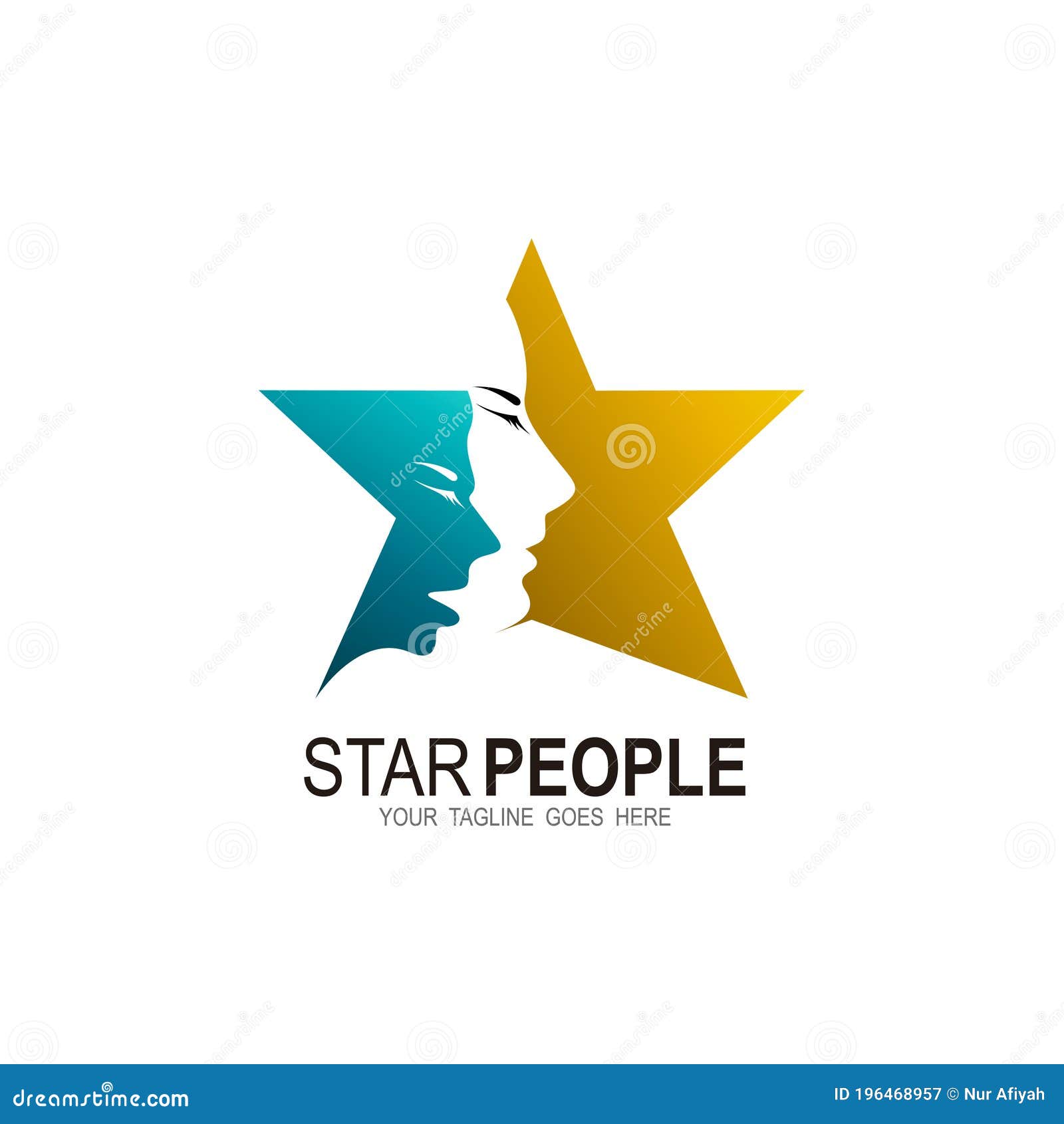 Star Logo and Face People Design Illustration Stock Vector ...