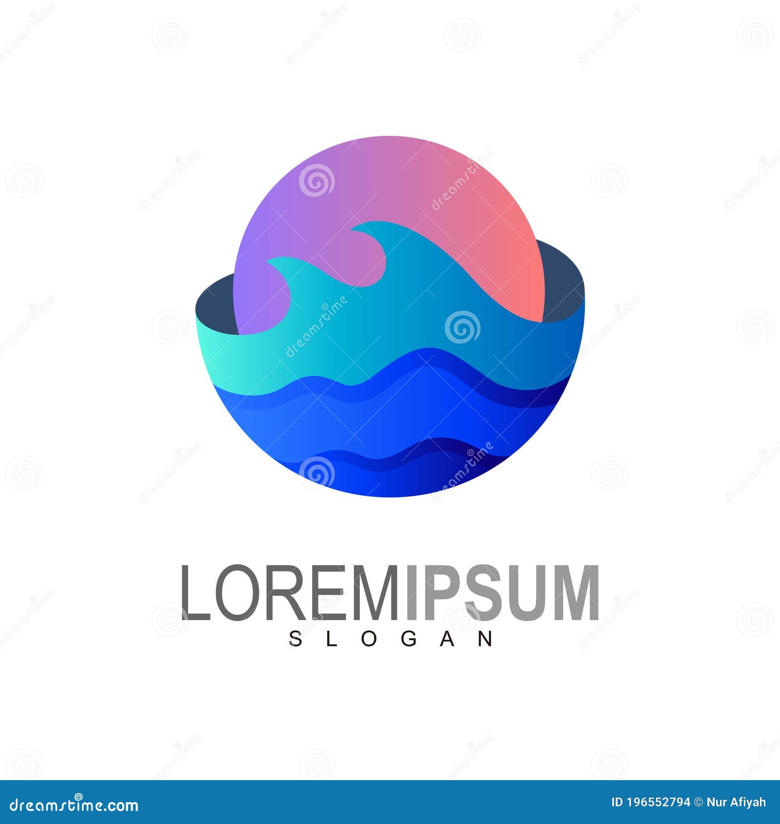 Ocean Logos. Circle Shape Design Vector Illustration | CartoonDealer ...