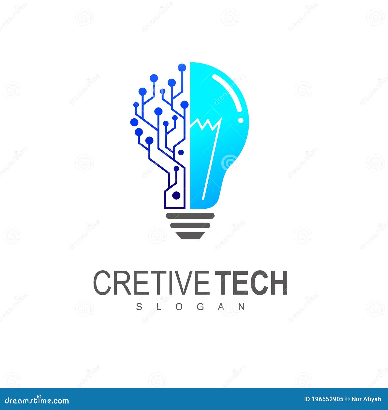 Bulb Logo with Line Technology, Light Bulb Stock Vector - Illustration ...