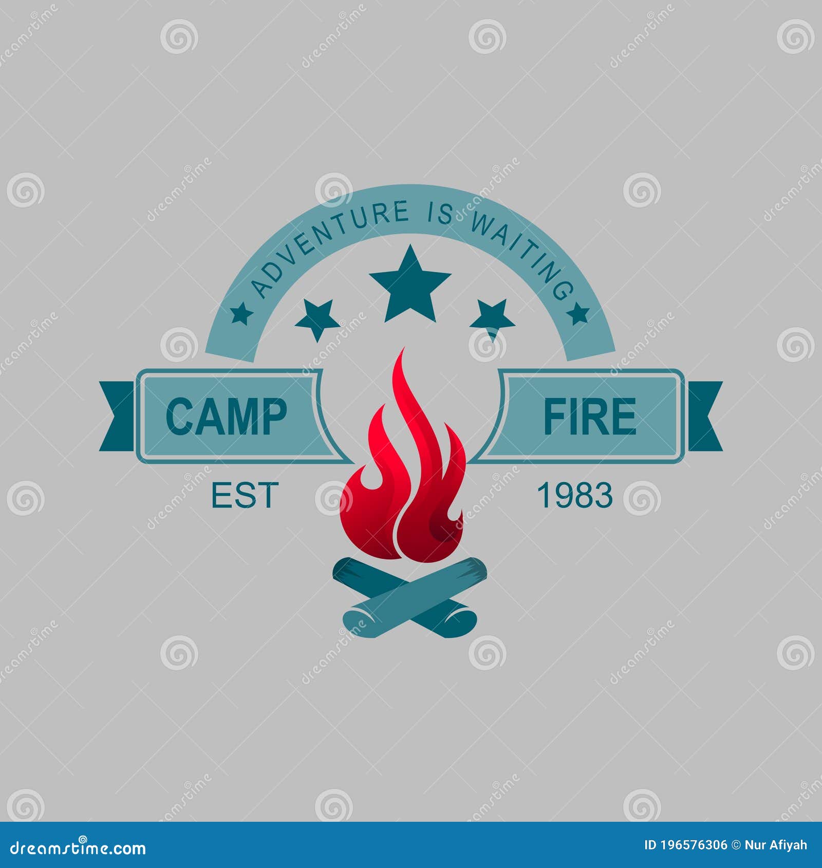 Campfire Logo, Camp Logo with Campfire Stock Vector - Illustration of ...