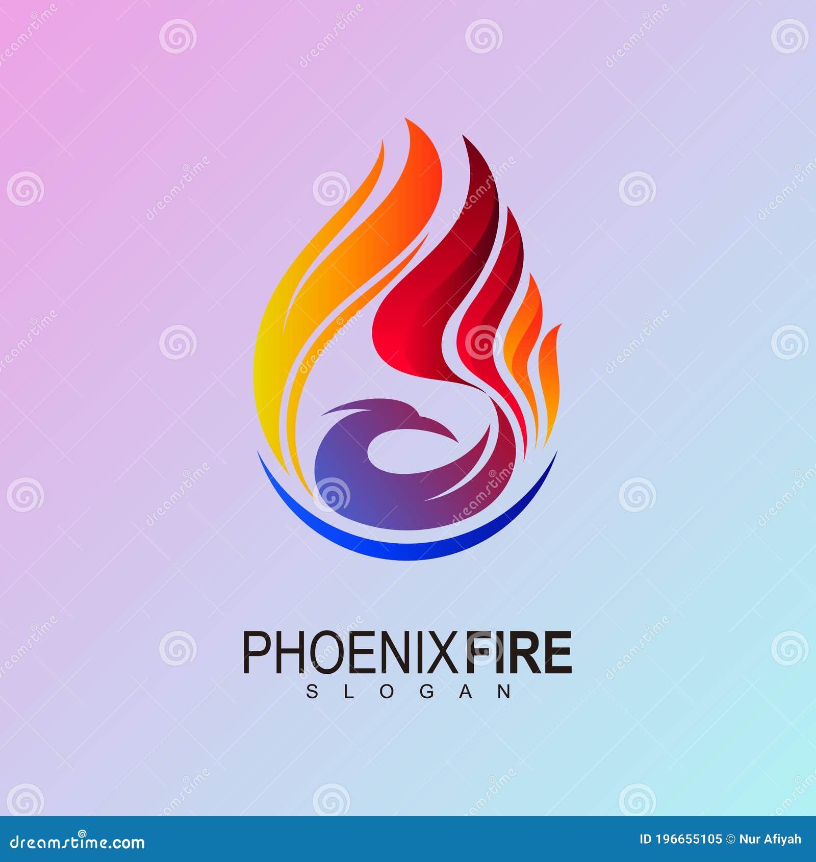 Phoenix Bird in Fire Flame Logo Design Vector Stock Vector ...
