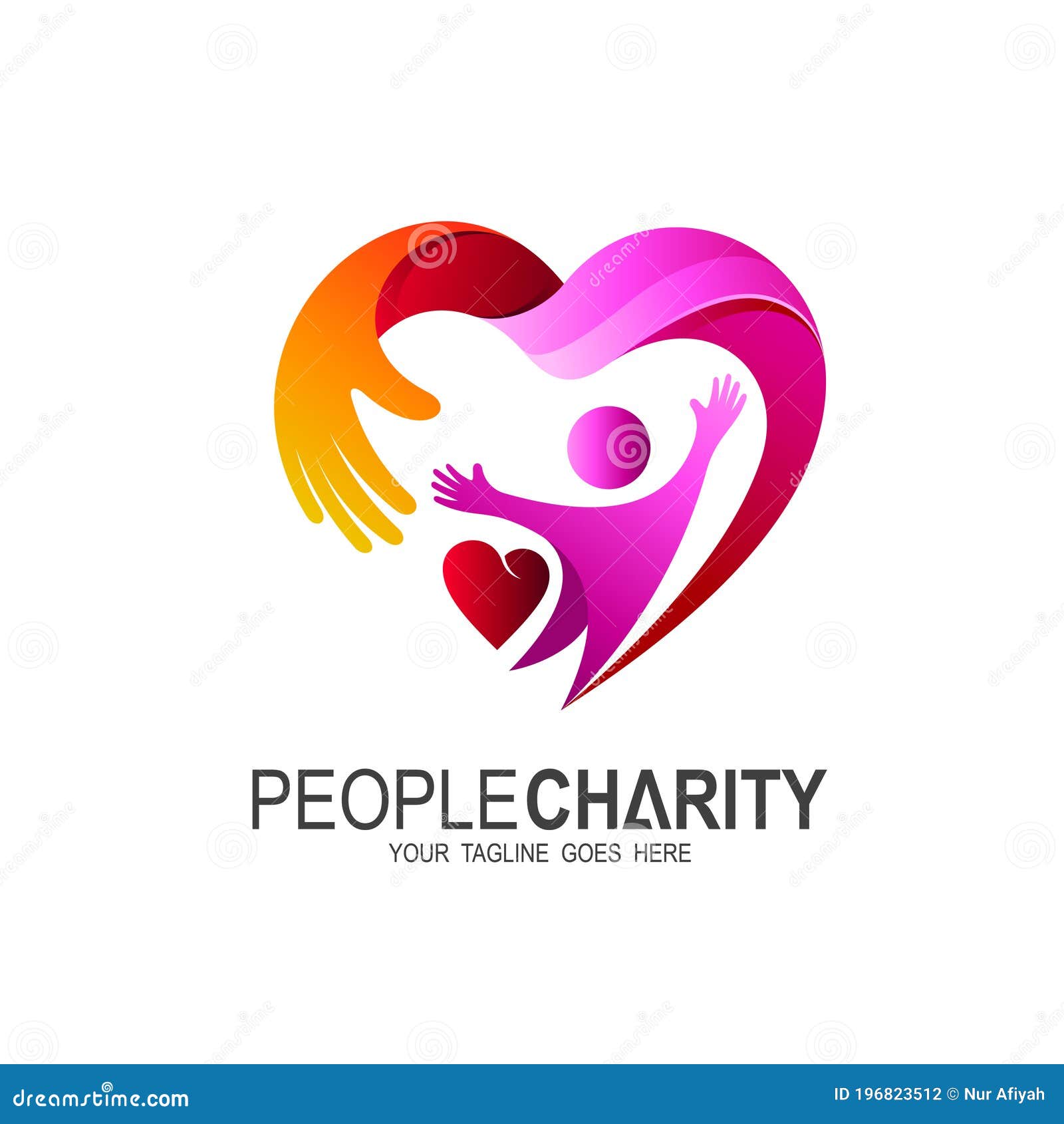 Heart Logo and People Design Stock Vector - Illustration of company ...