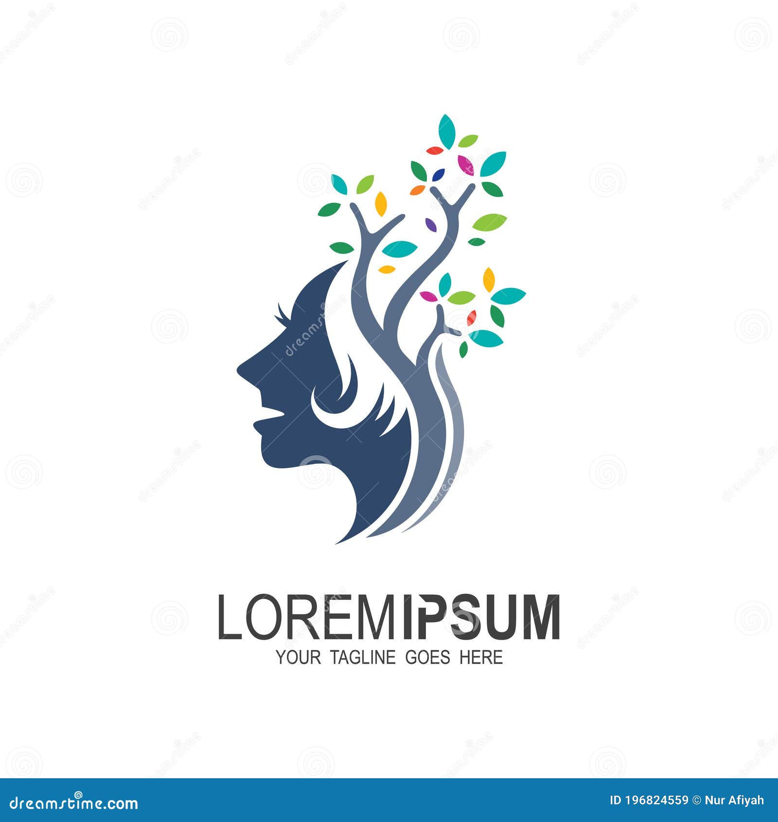 People Head with Tree Logo - Vector Illustration Stock Vector ...