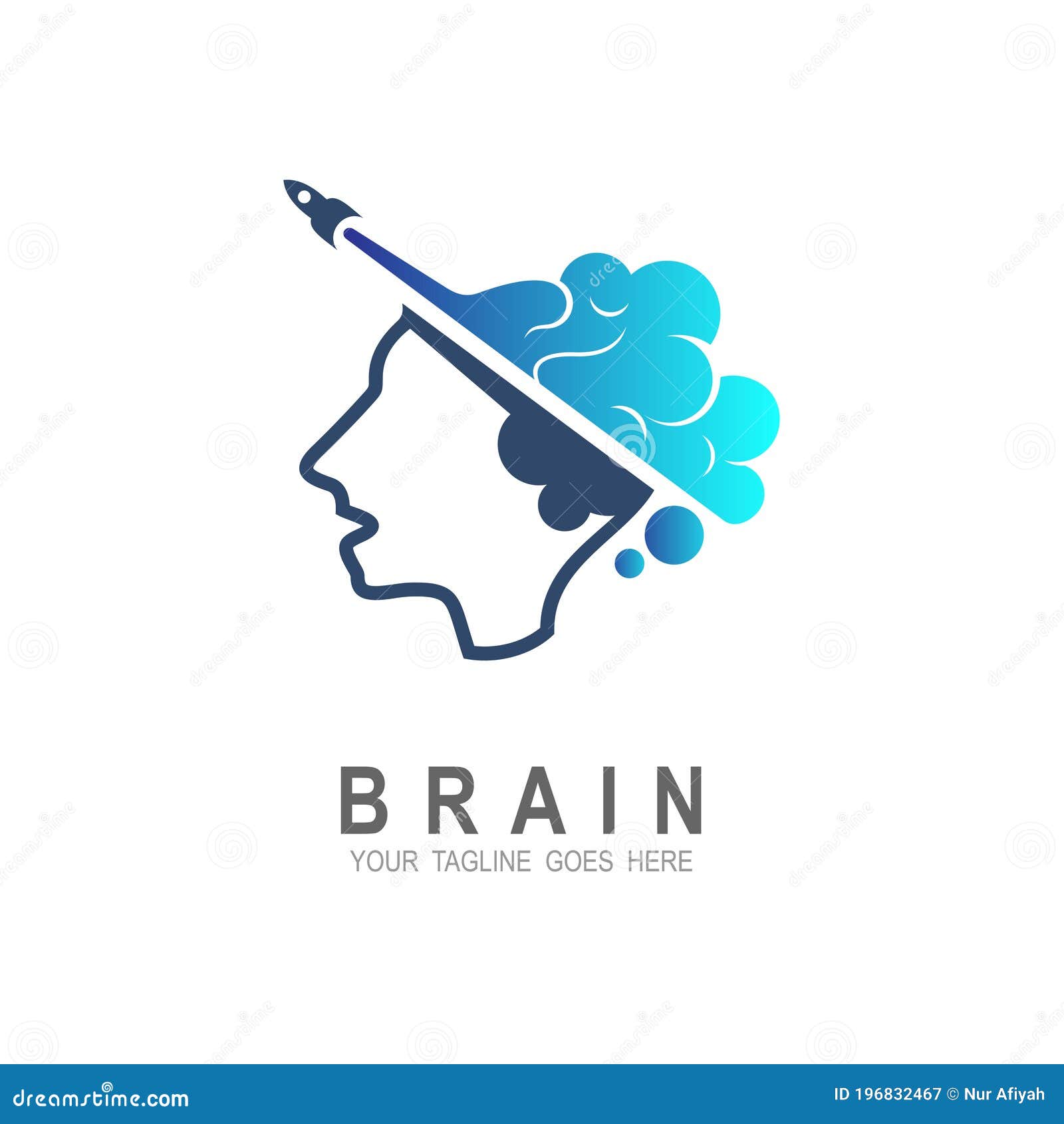 Rocket and Brain Logo Design Creative Stock Vector - Illustration of ...