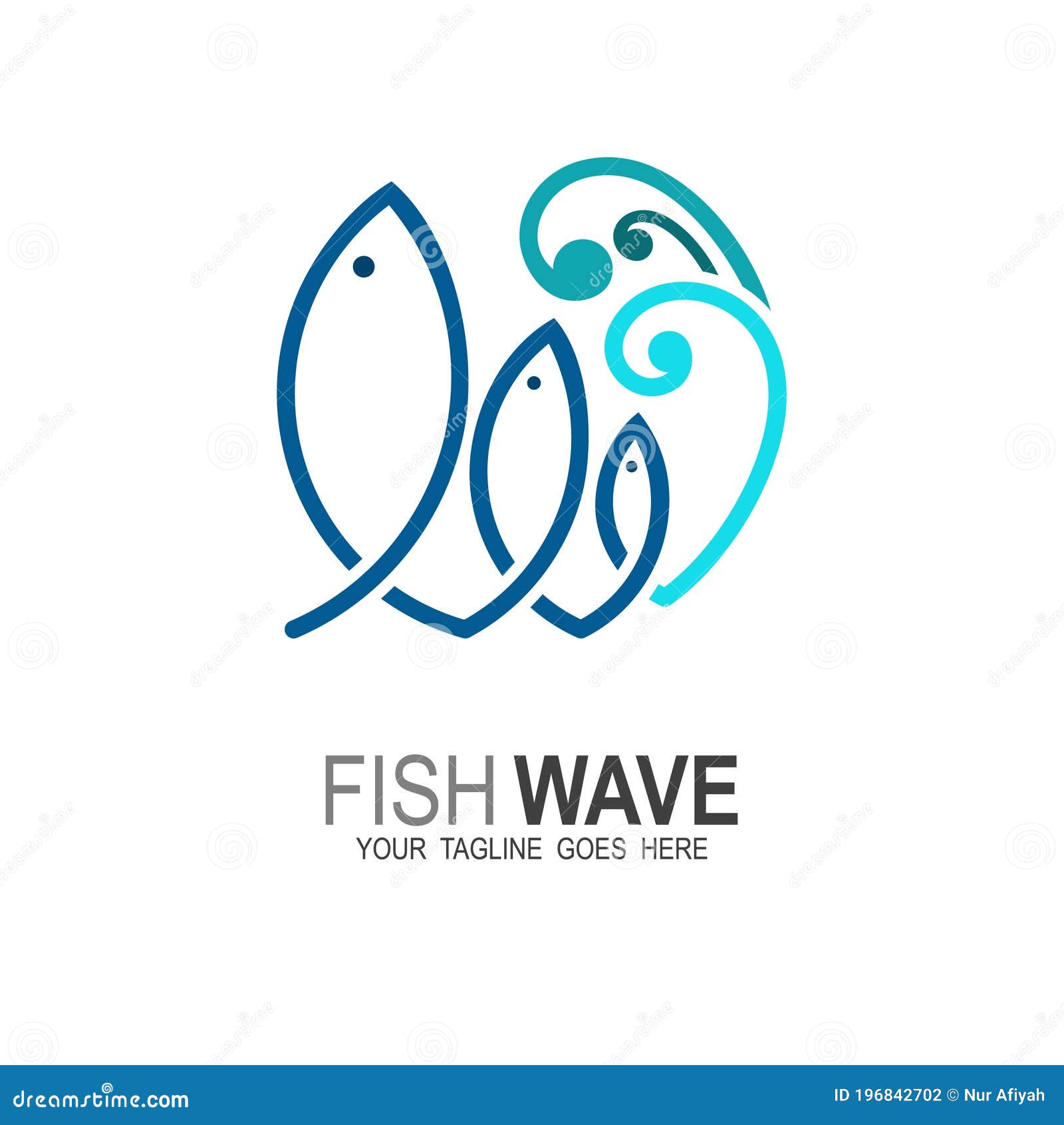 Fish Symbol. Fresh Seafood Logo Template Design Stock Vector ...