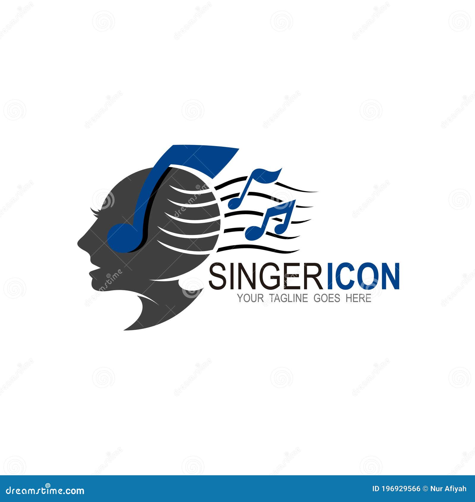 Music Logo and Girl Icon, Karaoke Logo Stock Vector - Illustration of ...