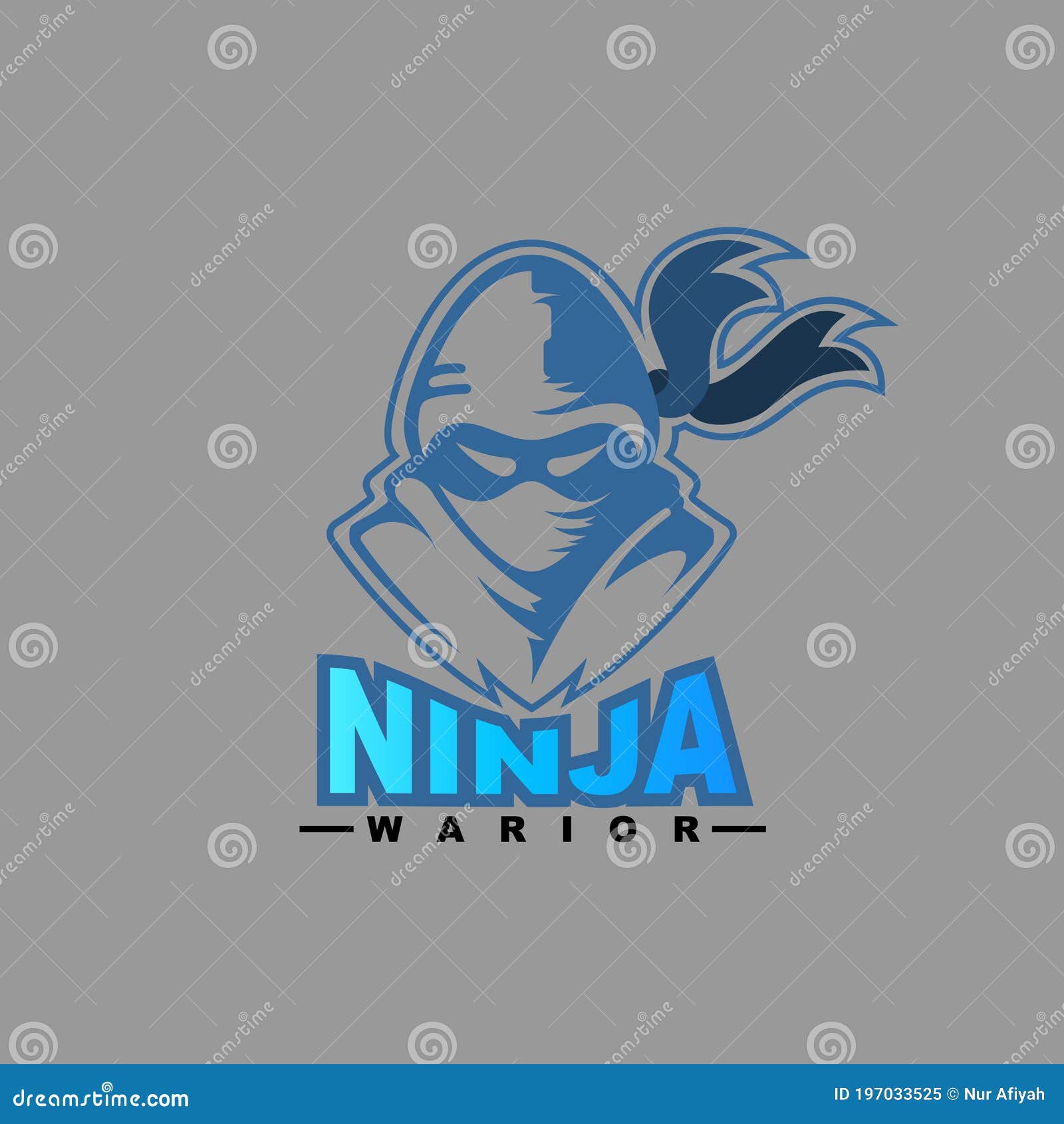 Japan Ninjas Sport Logo Concept. Face Ninja Stock Vector - Illustration ...
