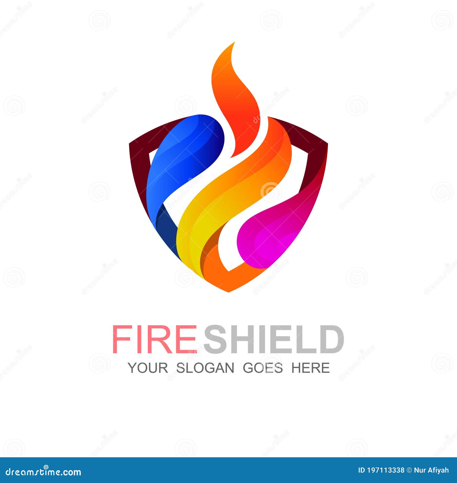 Fire Protection Shield Logo Template, 3d Logo Stock Vector ...