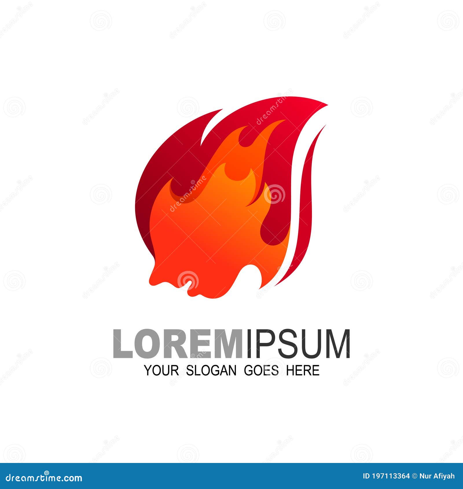 Fire Girl Logo. Head Fire Logo Design Template Stock Vector ...