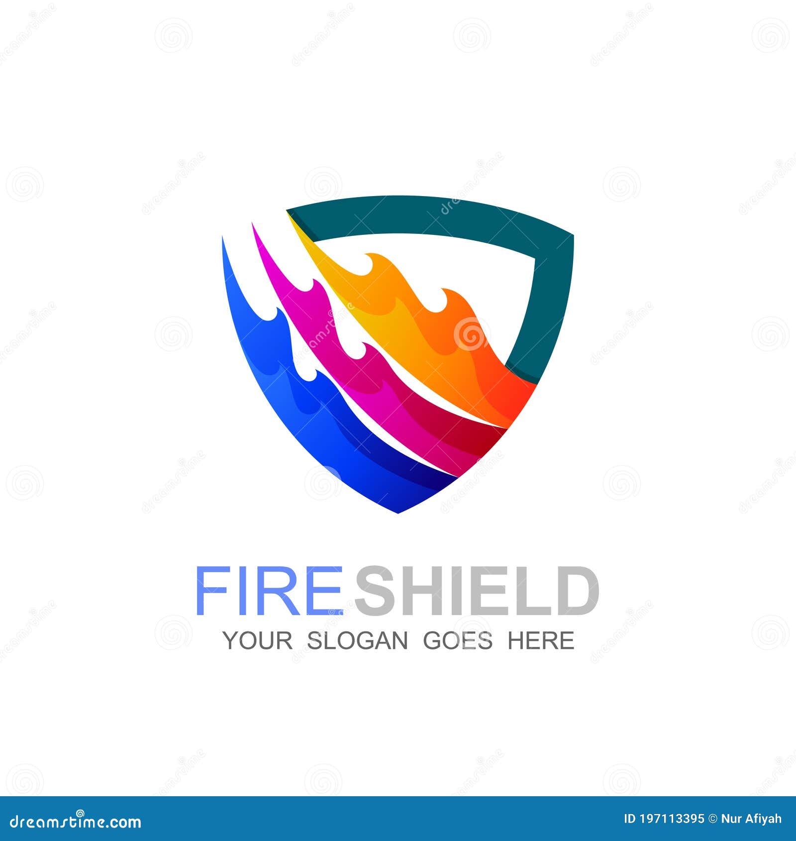 Shield Fire Logo Design Element, Security Logo Stock Vector ...