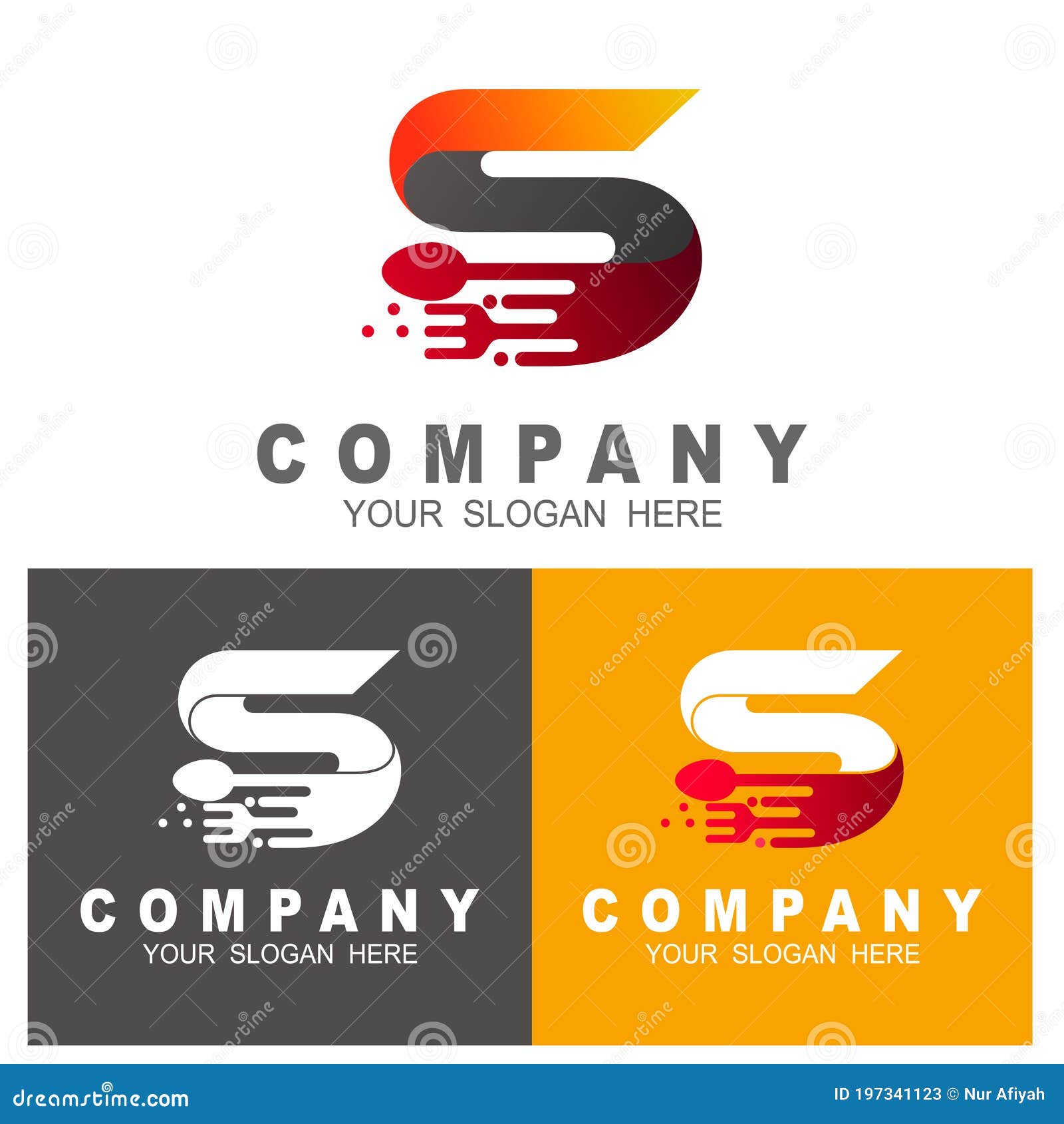 Letter S Fork and Spoon Logo Vector, Stock Vector - Illustration of ...
