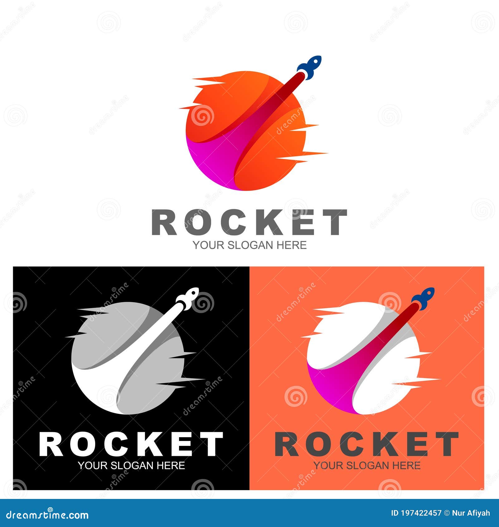 Rocket Advance Technology Launching Vector Logo Design Stock Vector ...