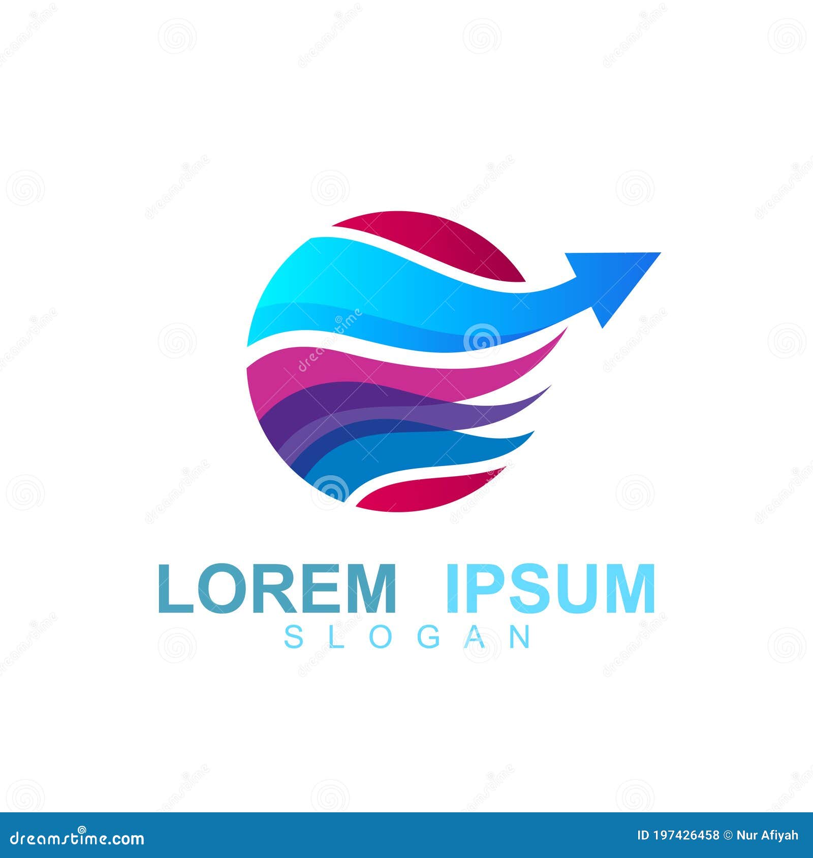 Wave Logo and Arrow Design Template, Colorful Logo Stock Vector ...