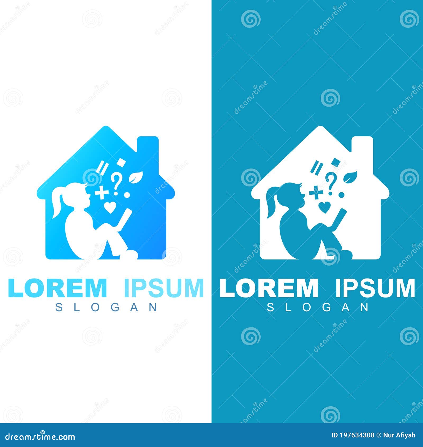 Child Logos are Reading Books, Libraries, House Stock Vector ...