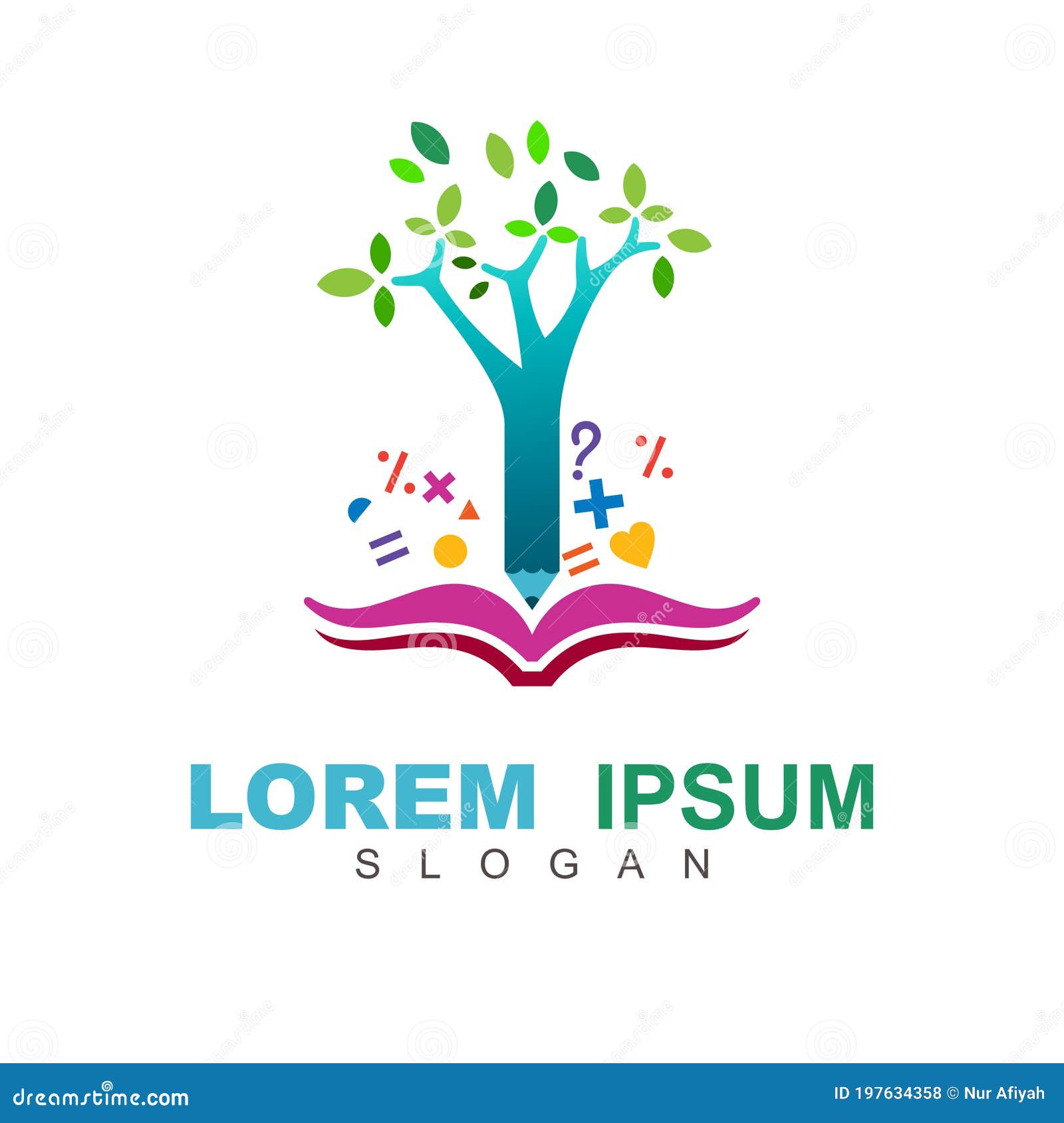 Tree Logo with Education Icon, Vector Illustration, Logo Stock Vector ...