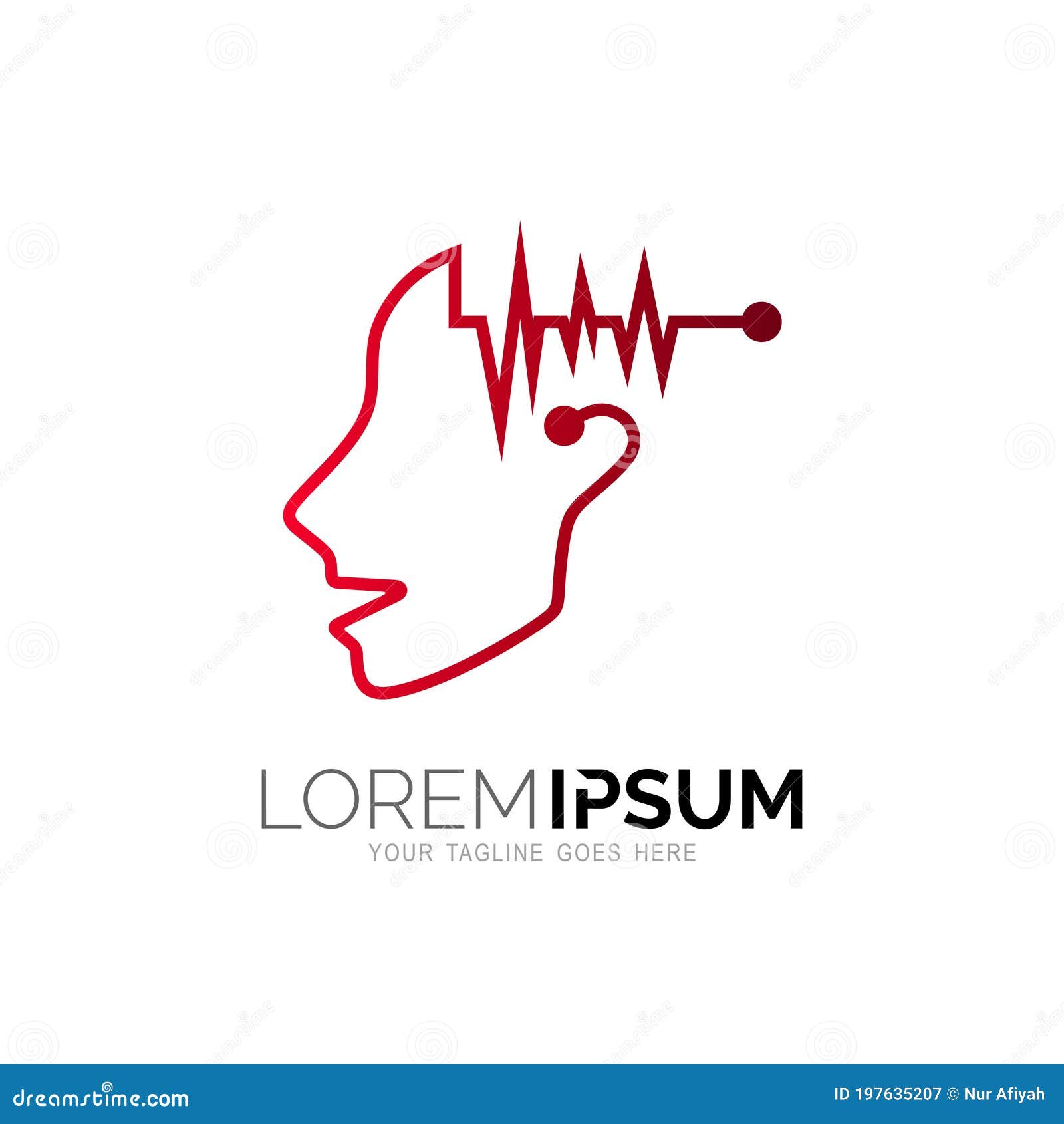 Face Logo with Line and Medical Symbol Stock Vector - Illustration of ...