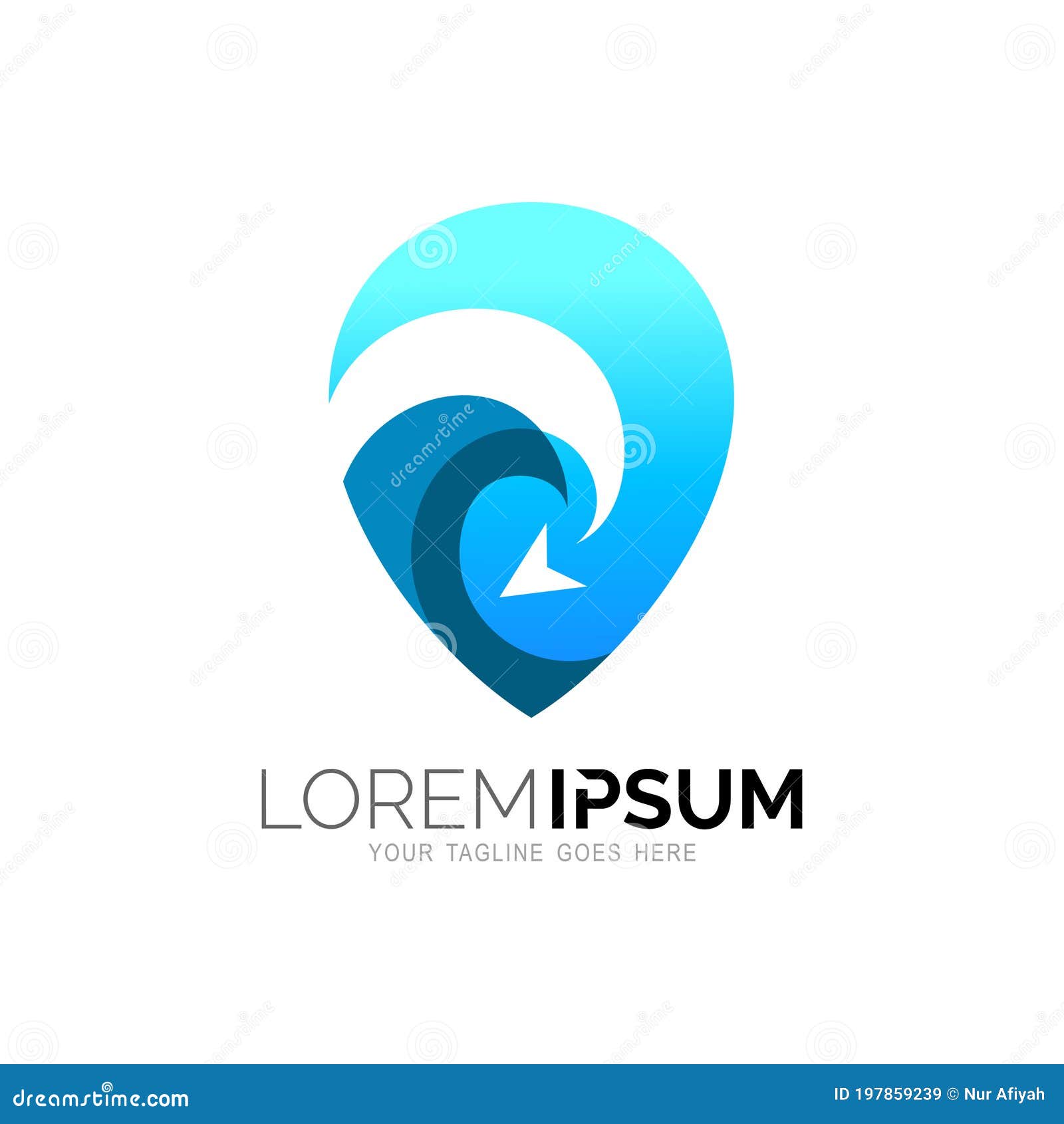 Wave Logo and Airplane Design Illustration, Map Icon Stock Vector ...