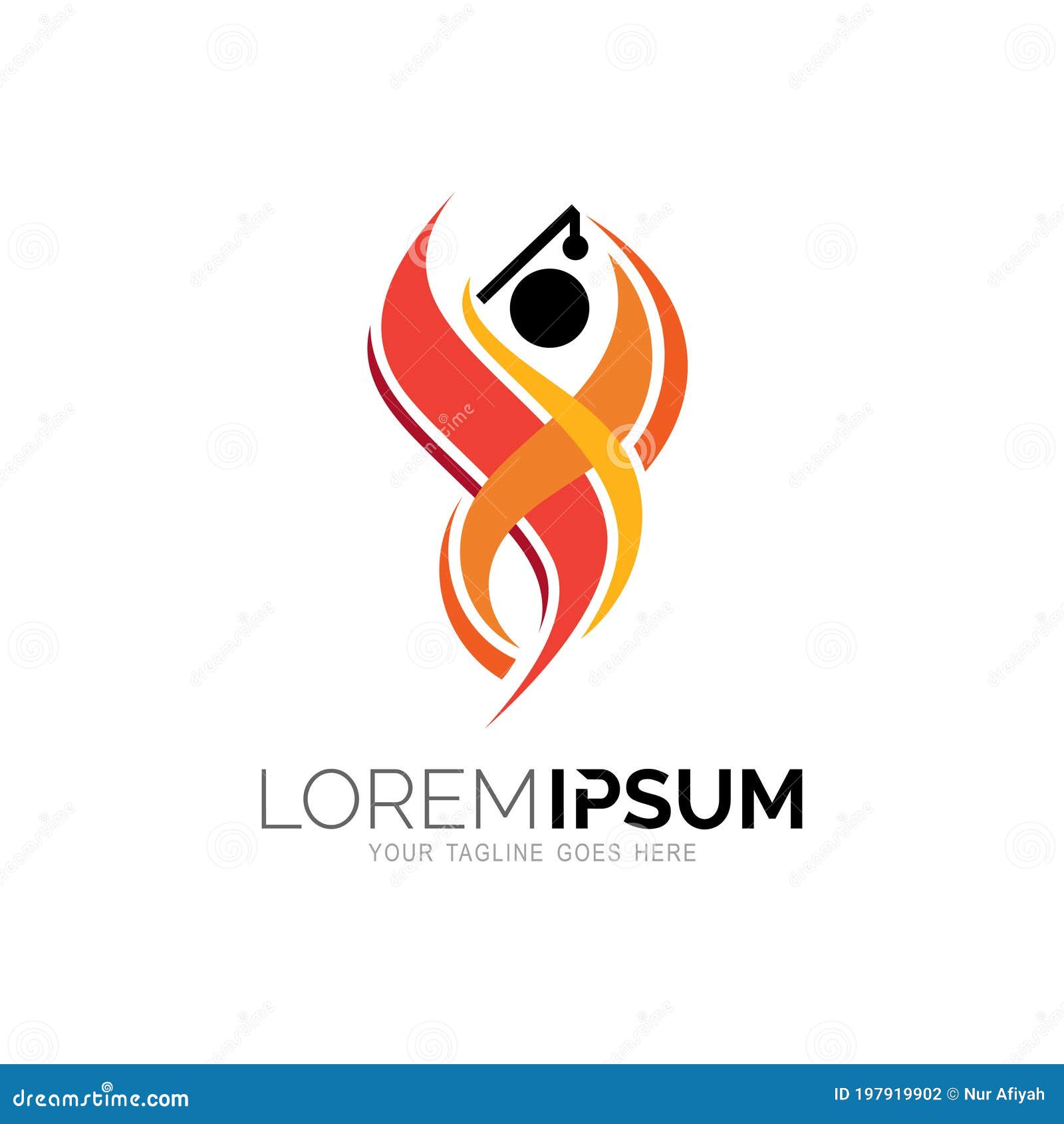 Education Logo Design Vector, Fire and Human Symbol Stock Vector ...