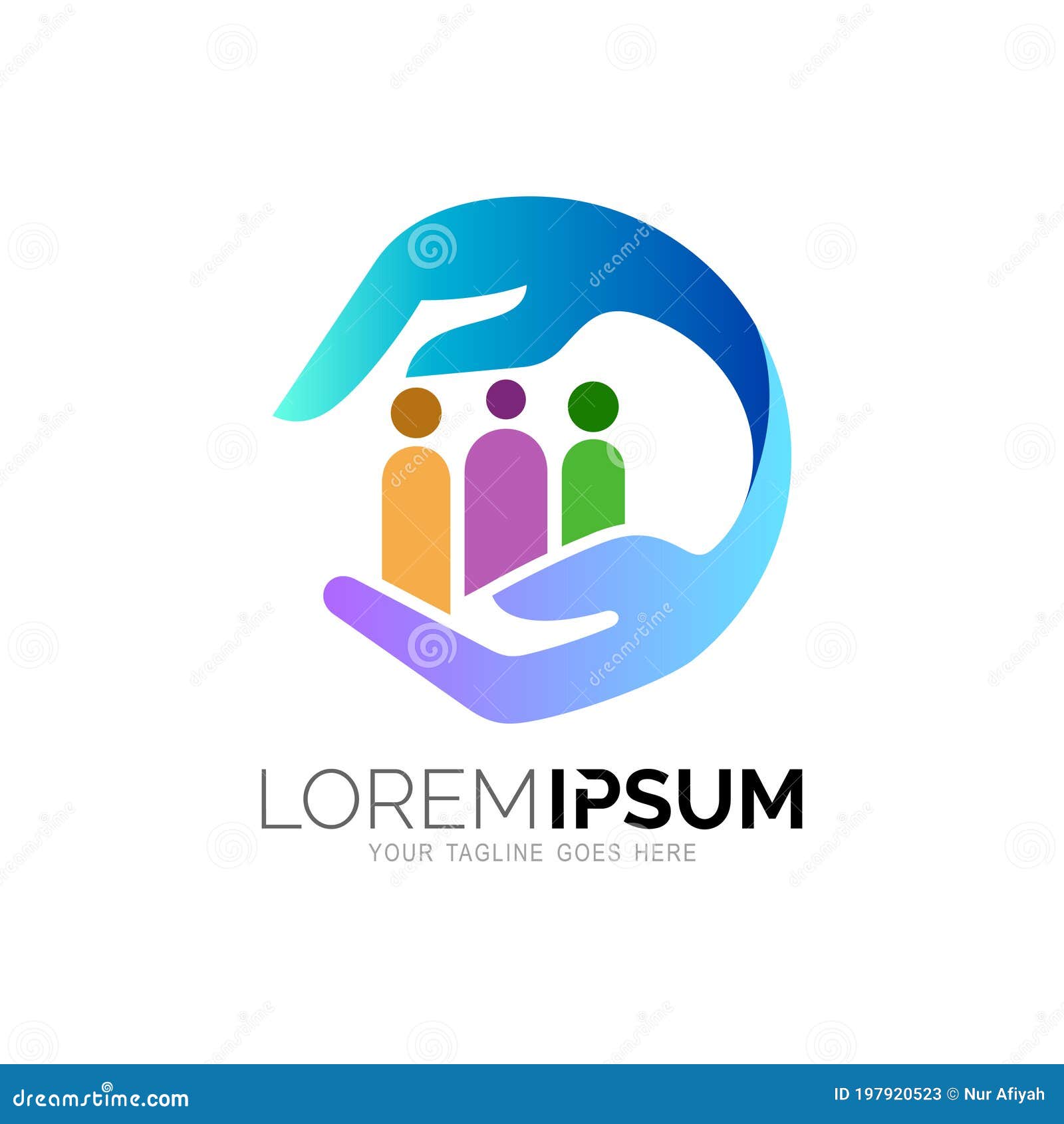 Community Care Logo, Safe People and Charity, Human Care Symbol ...