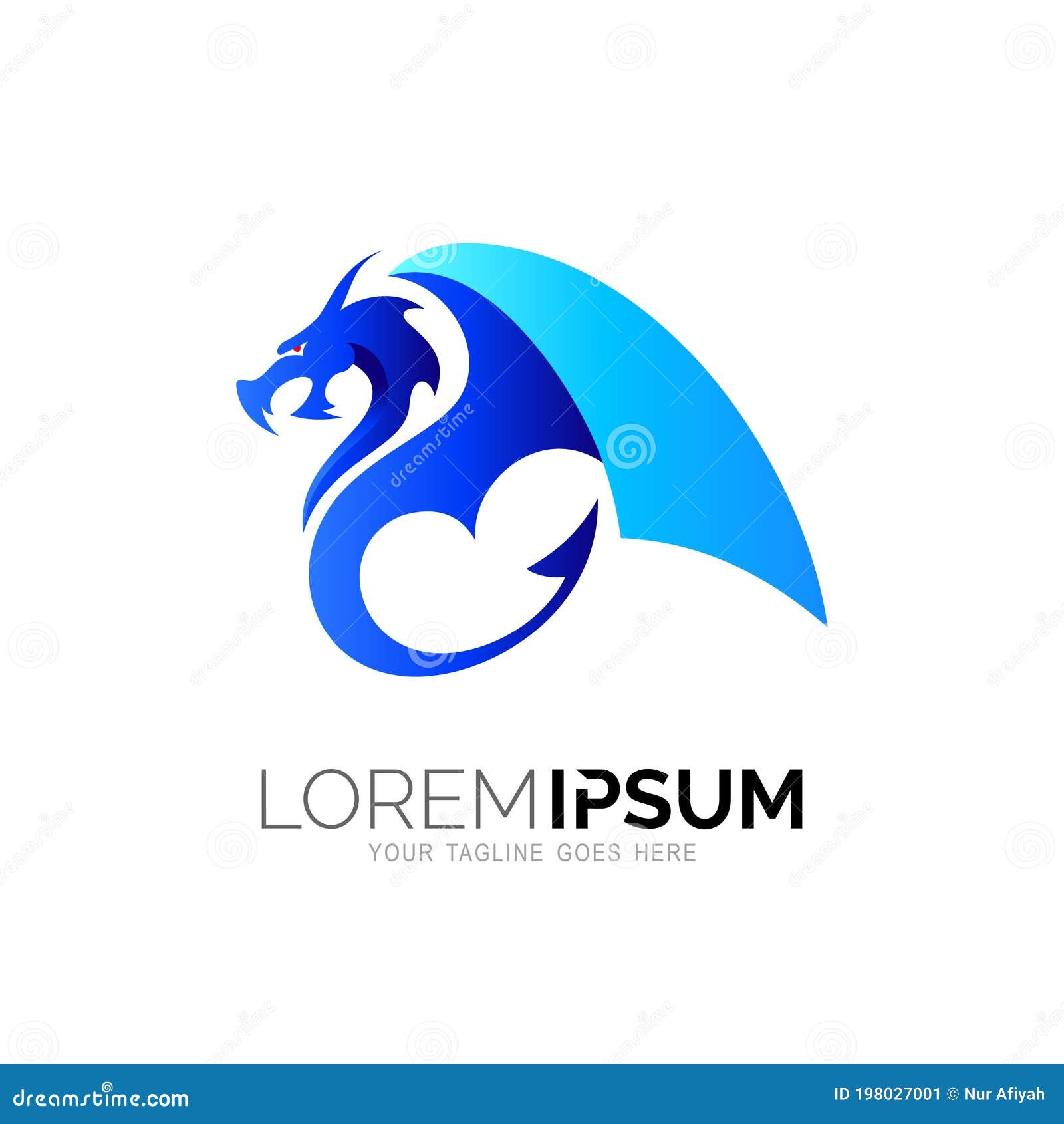 Flying Dragon Logo Template, Dragon Head Vector Logo Stock Vector ...