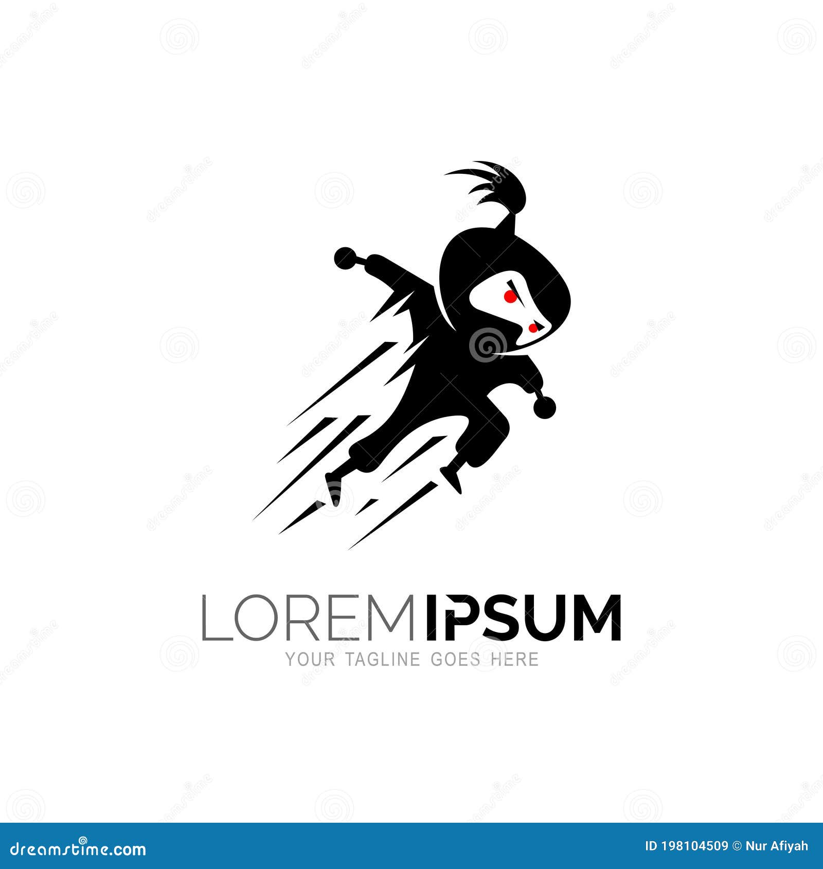Ninja Logo Design Vector, Jumping Ninja Icon Stock Vector ...