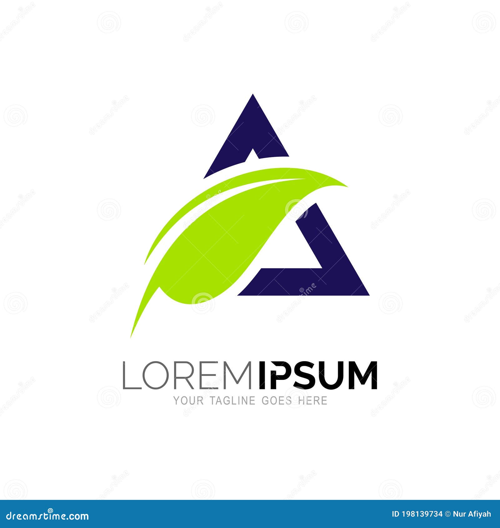 Triangle Leaf Logo Design Vector, Mountain Logo Stock Illustration ...