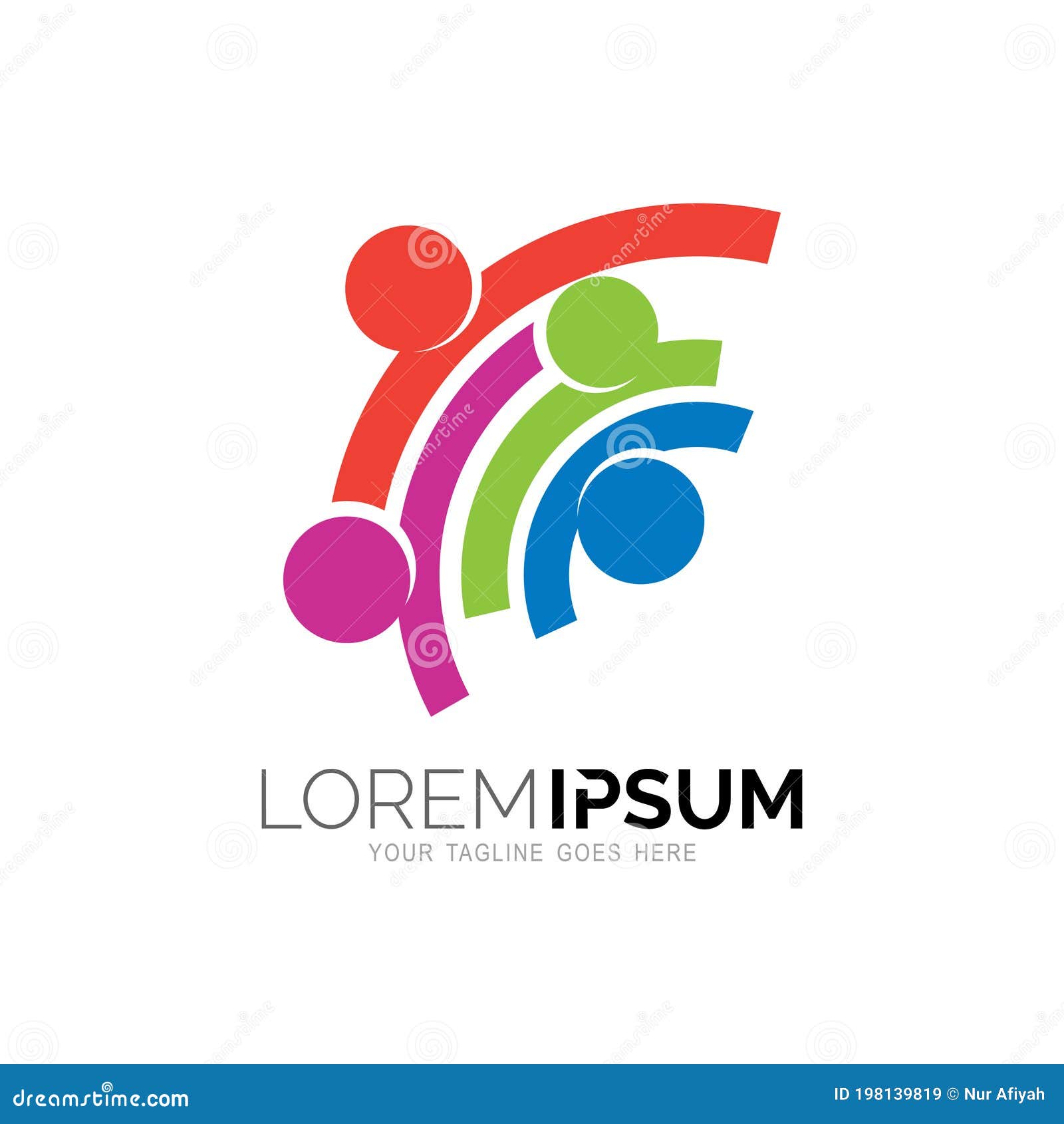 Human Logo with Colorful and Charity Icon Illustration Stock Vector ...