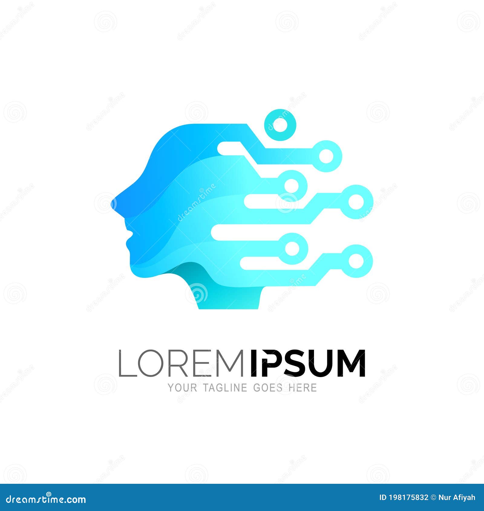 Artificial Intelligence Human Face Technology Logo Stock Vector - Illustration of abstract ...