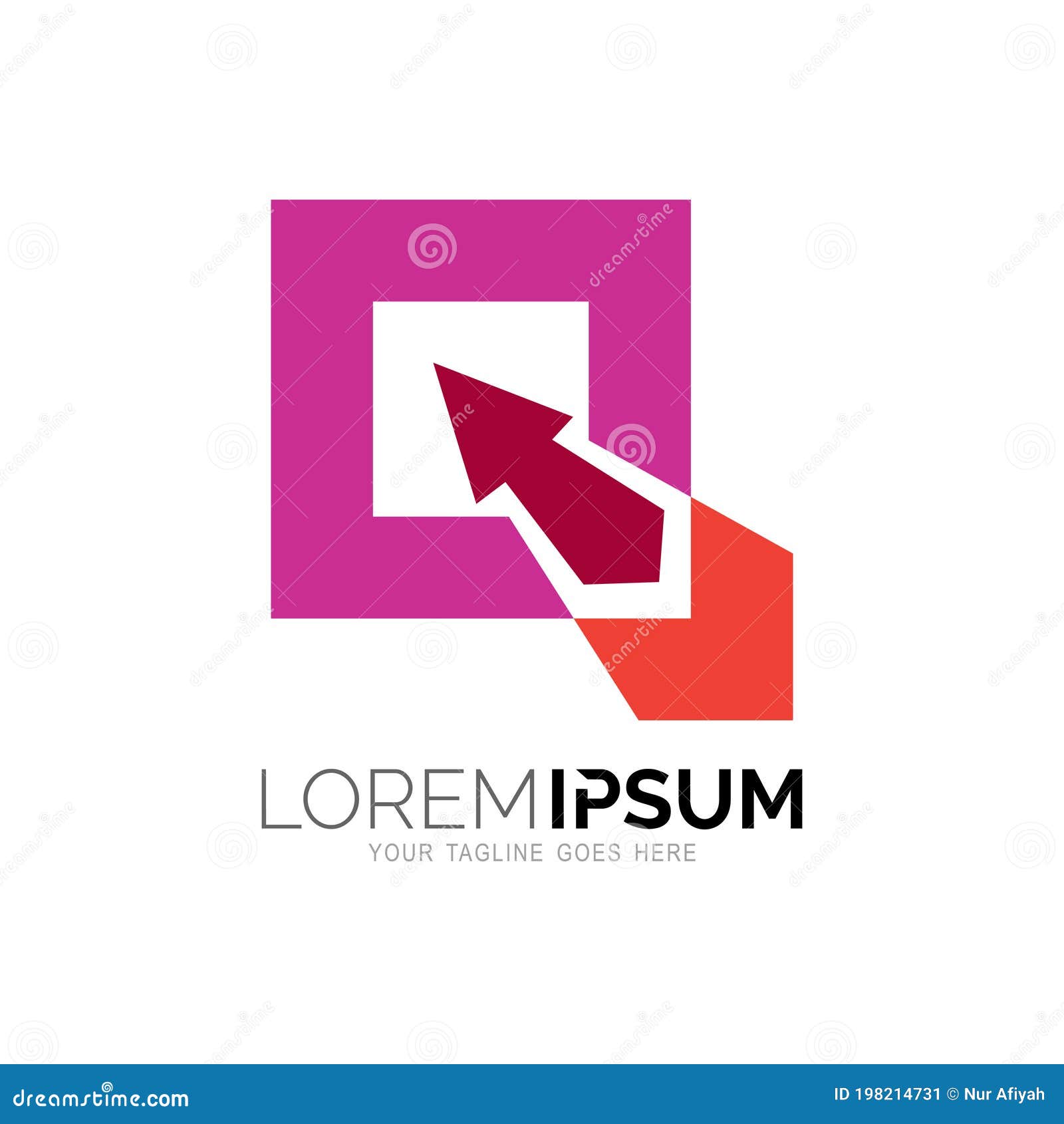 Square Letter Q with Arrow Logo Template Stock Vector - Illustration of ...