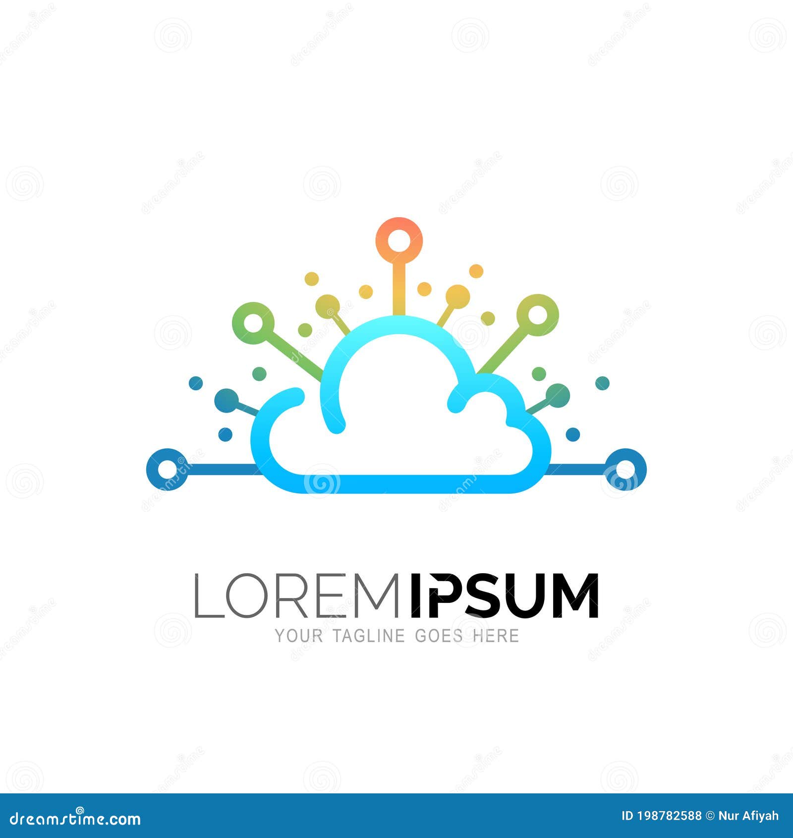 Cloud Logo with Line Design Technology, Abstract Logo Stock Vector ...