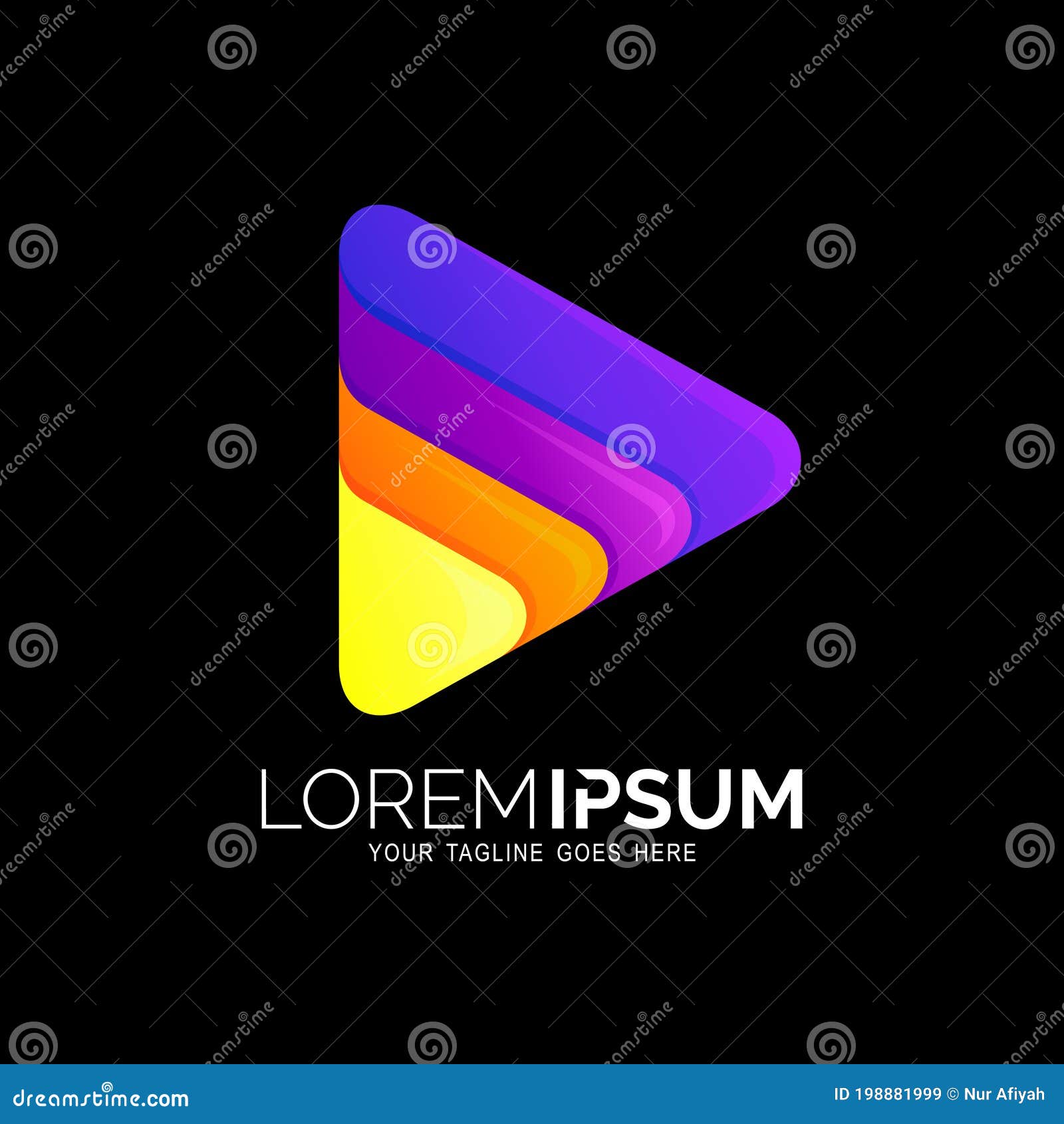 Abstract Play Logo and Colorful Design, 3d Icon Stock Vector ...