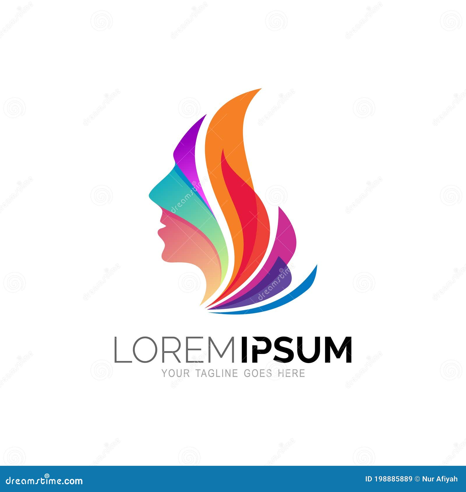 Face Logo with Fire Combination Design Template Stock Vector ...