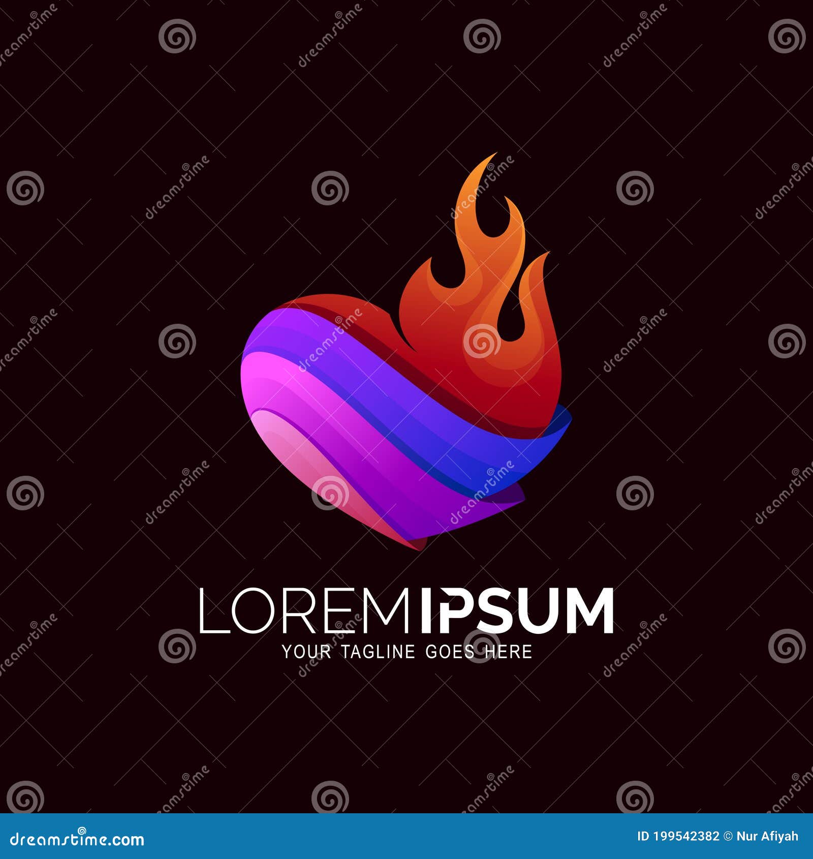 Fire Heart Logo Designs Concept Vector Stock Vector - Illustration of ...