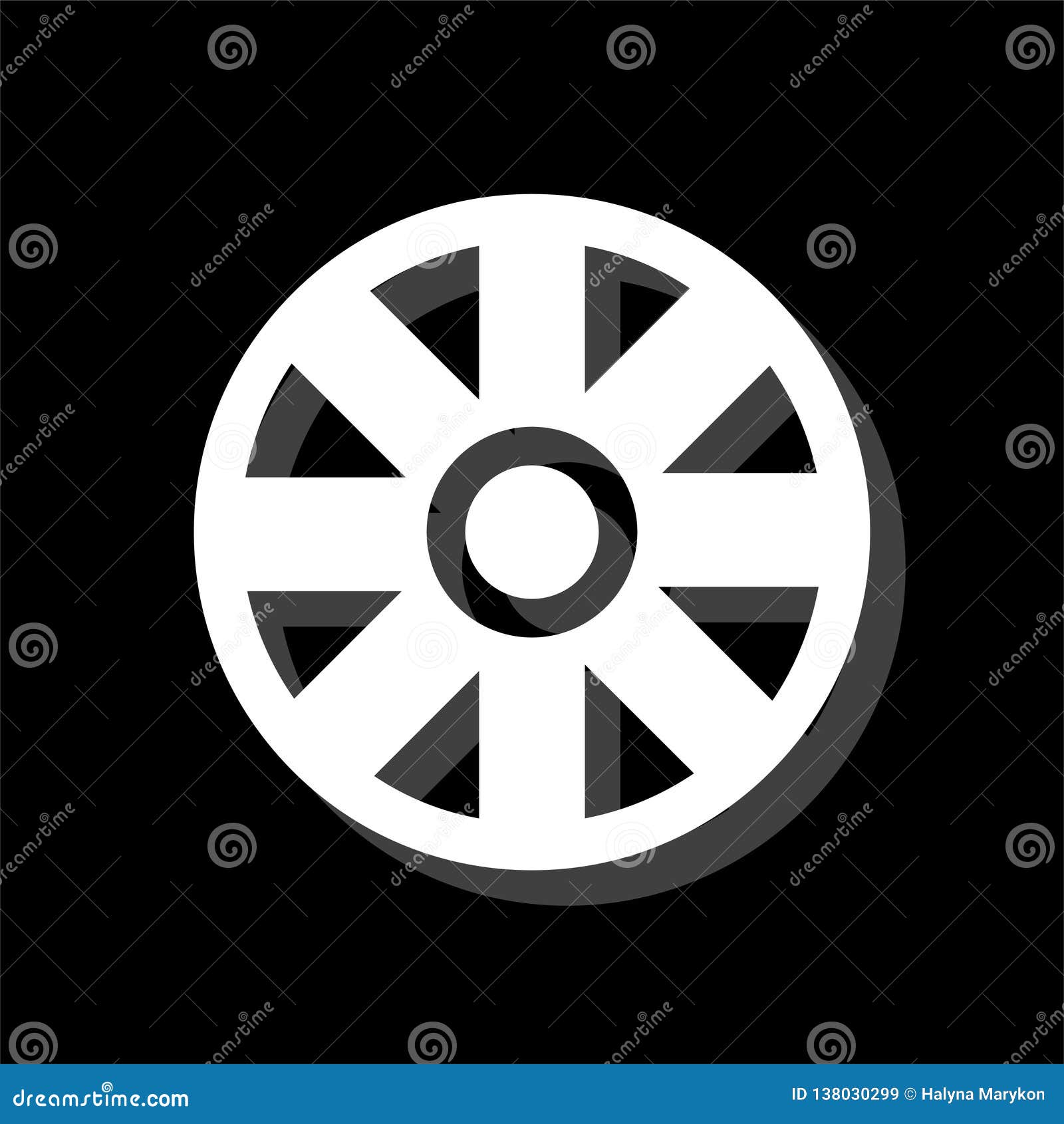 Cart Wheel icon flat stock illustration. Illustration of vintage ...