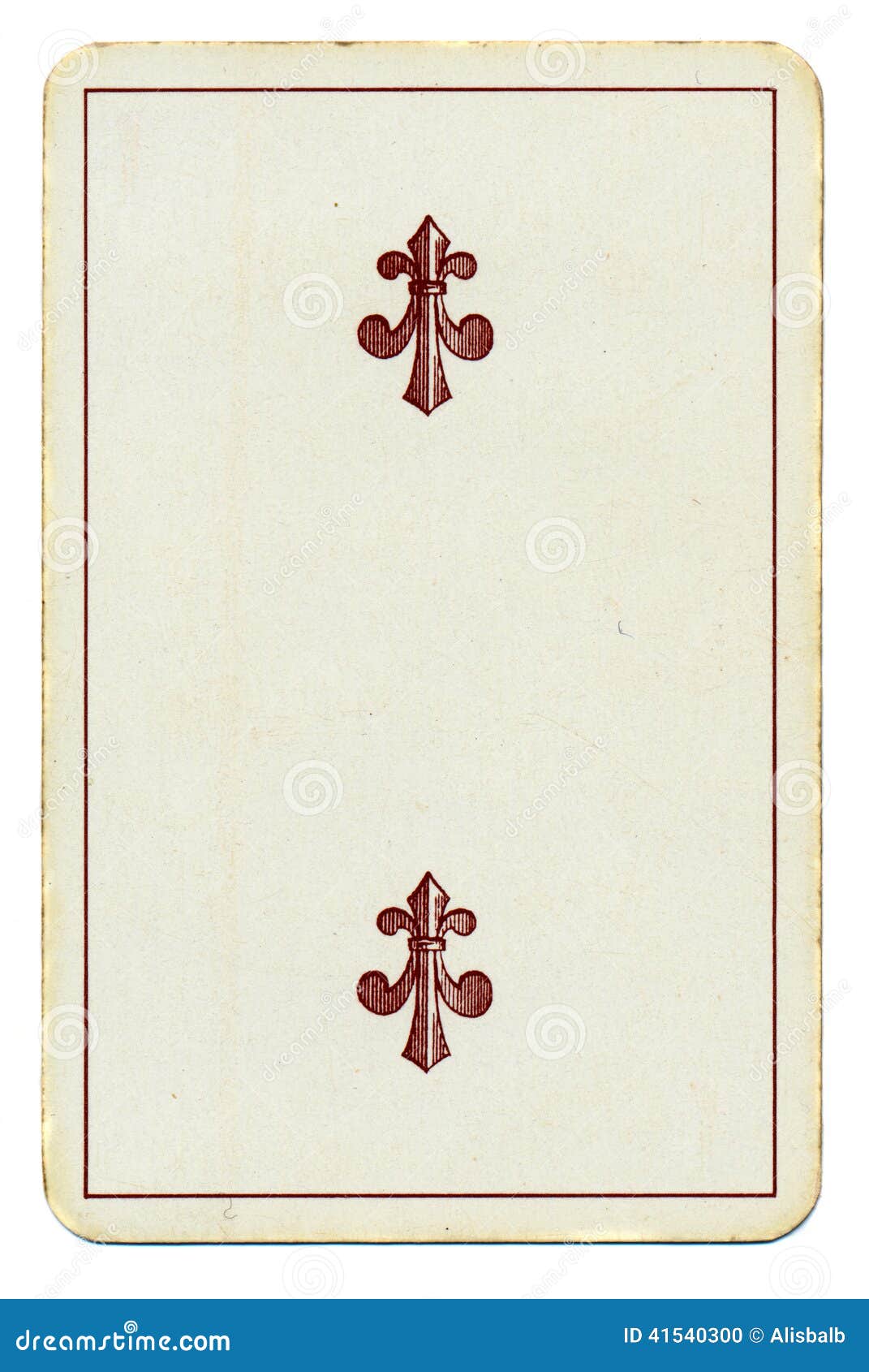 Carta Da Gioco D'annata Con L'incrocio Due Fotografia Stock - Immagine ...