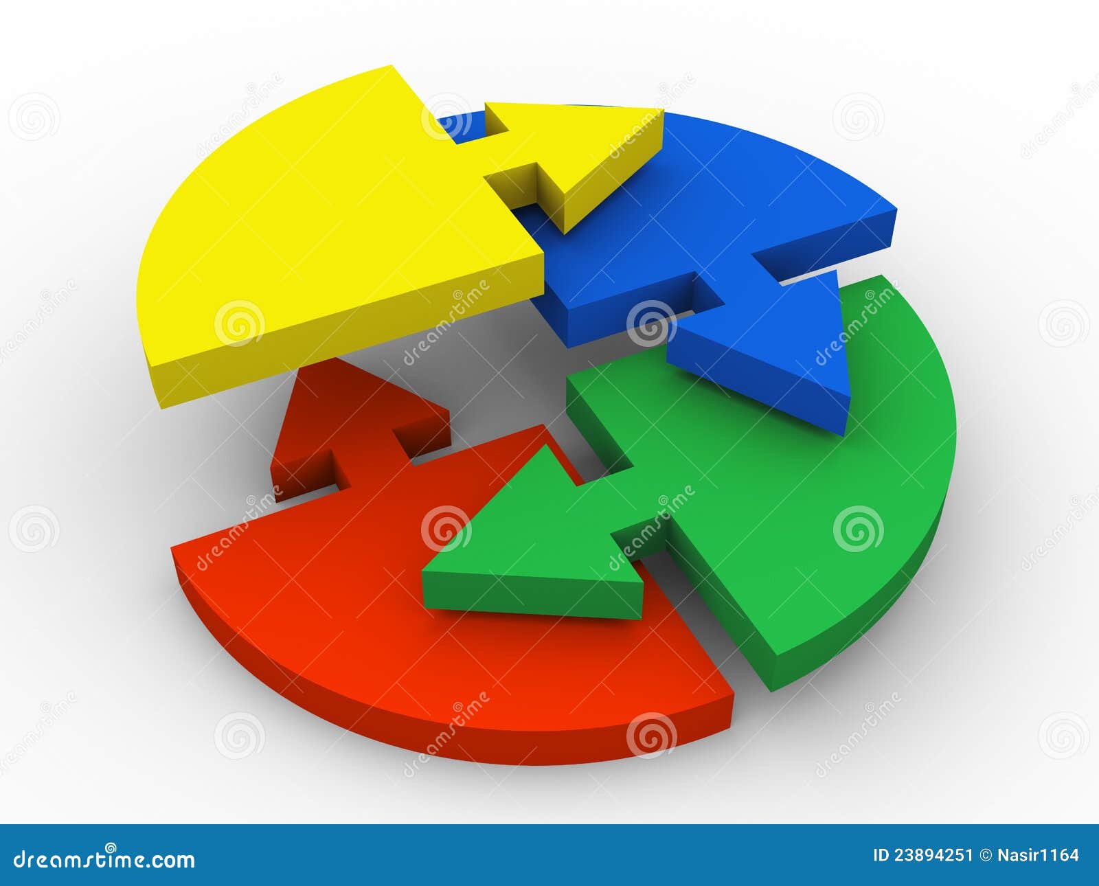 Carta da seta da torta 3d ilustração stock. Ilustração de fluxo - 23894251