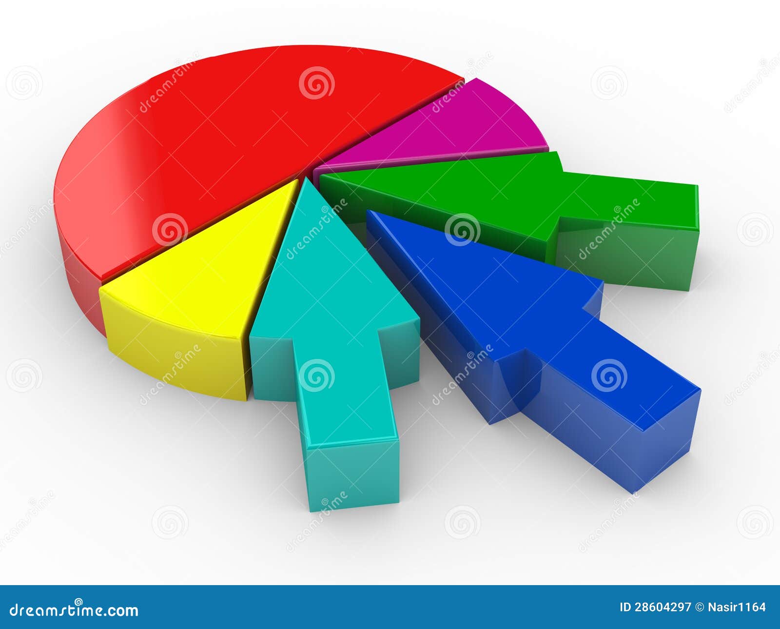 Carta de torta da seta 3d ilustração stock. Ilustração de companhia ...