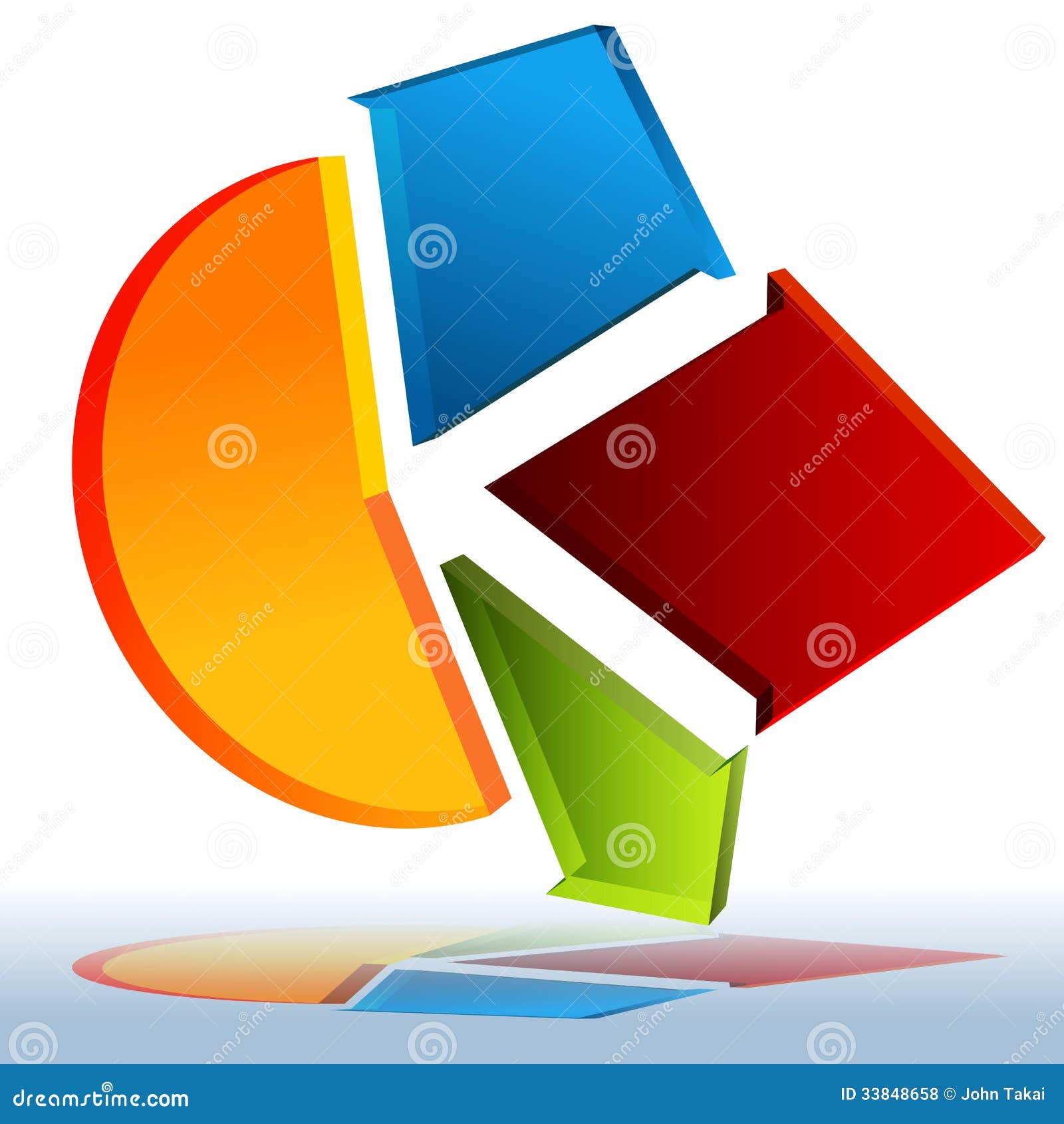 Carta de torta da seta 3d ilustração do vetor. Ilustração de ...