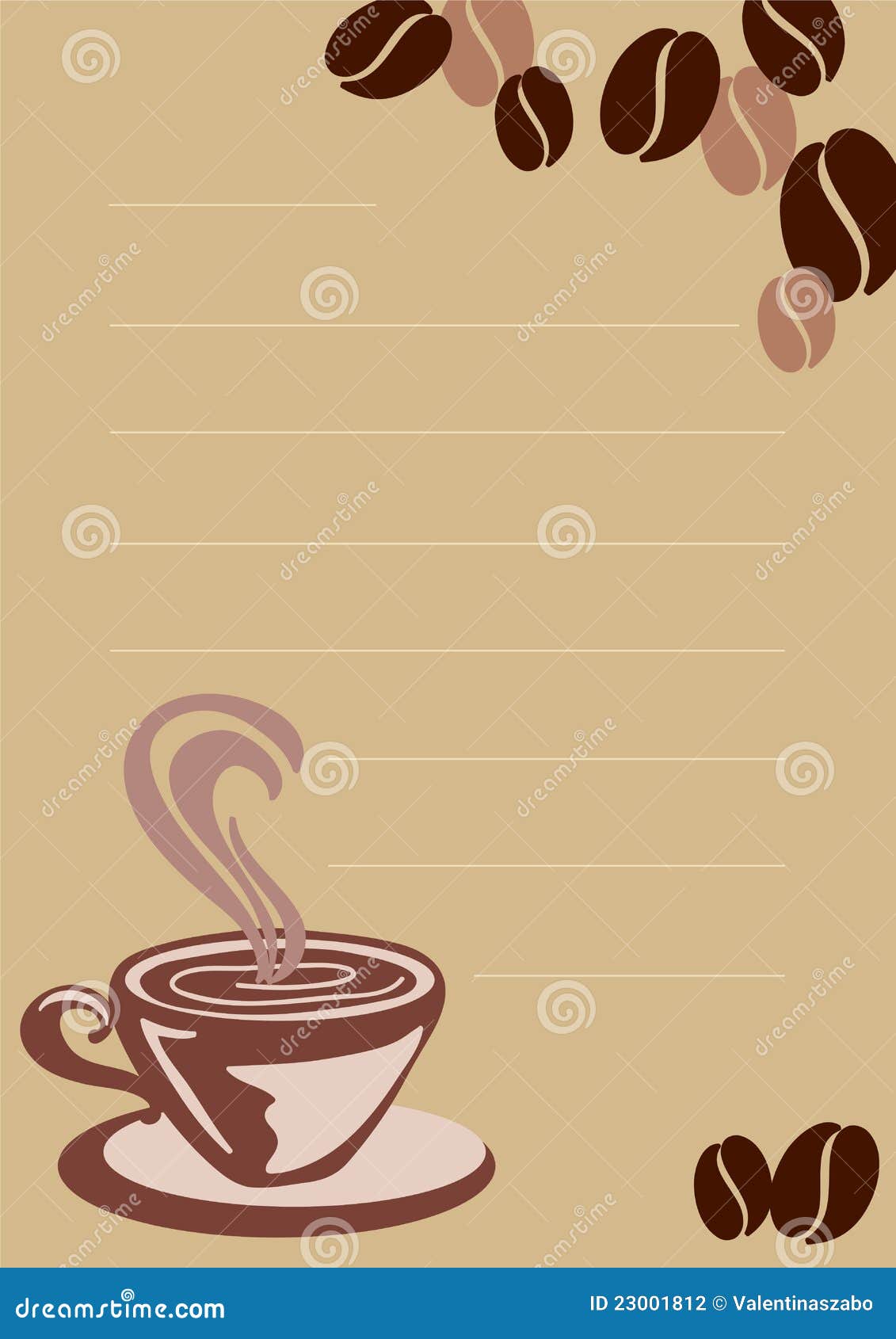 Carta del café stock de ilustración. Ilustración de haba - 23001812