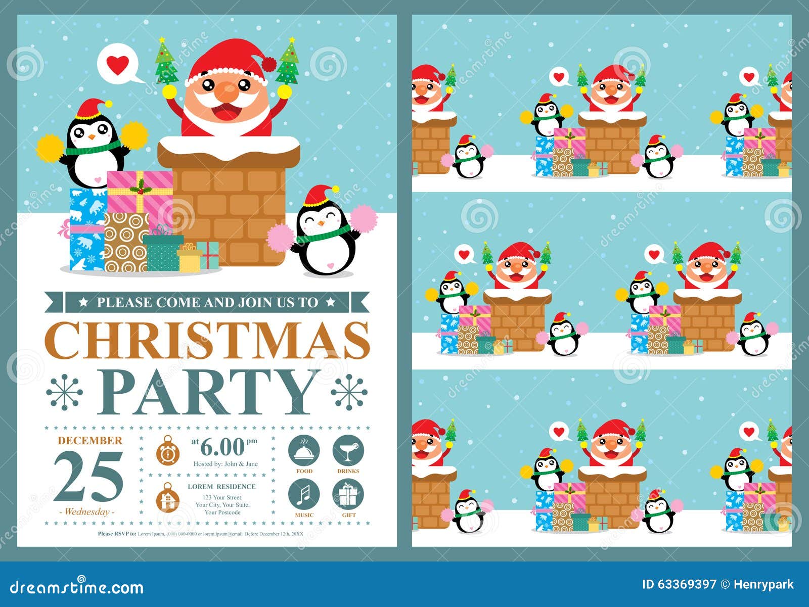 Carta Dell'invito Di Natale Illustrazione Vettoriale - Illustrazione di ...