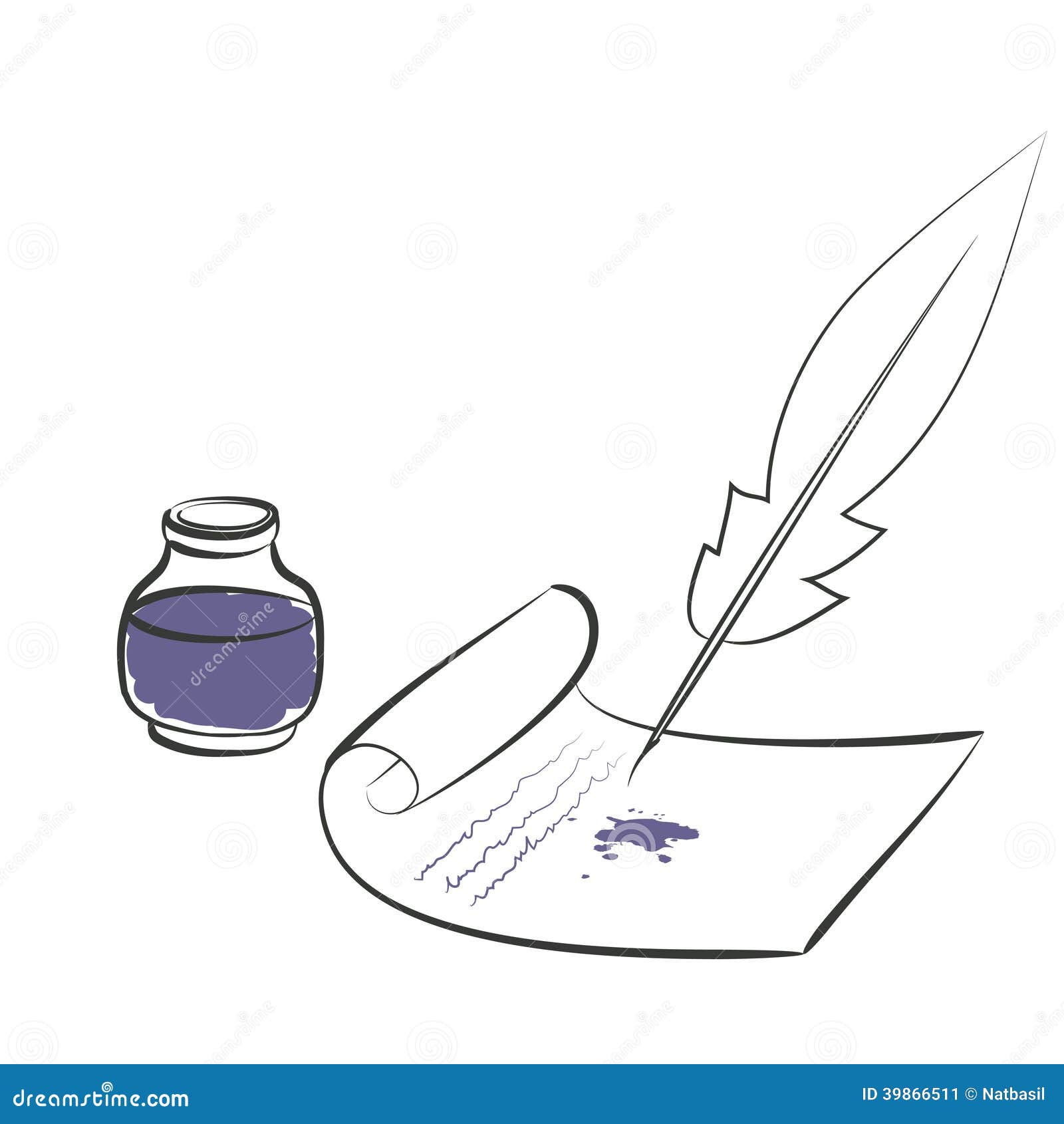 Carta Della Penna Del Calamaio Illustrazione Vettoriale - Illustrazione ...