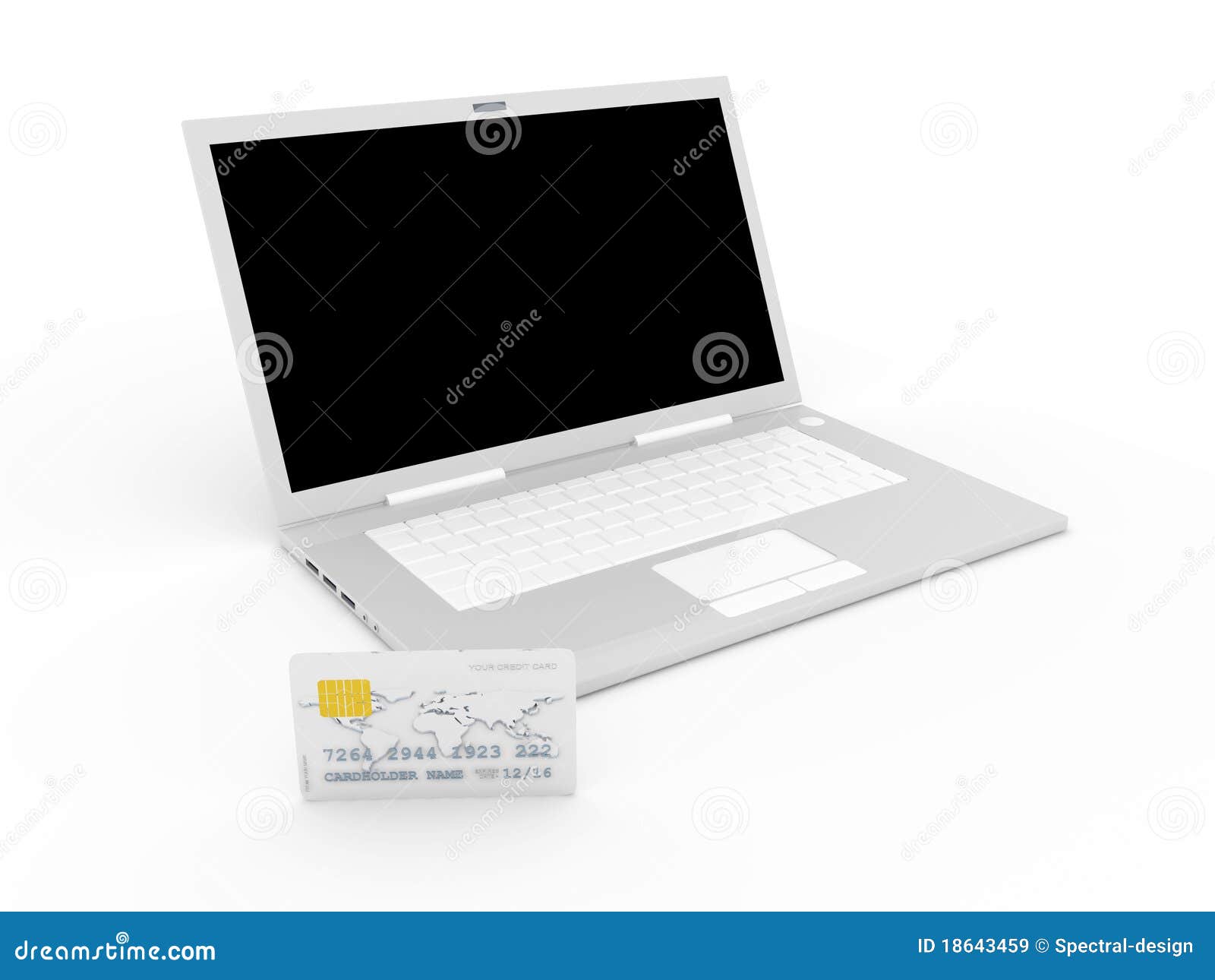 Carta Di Credito E Computer Portatile Illustrazione di Stock ...