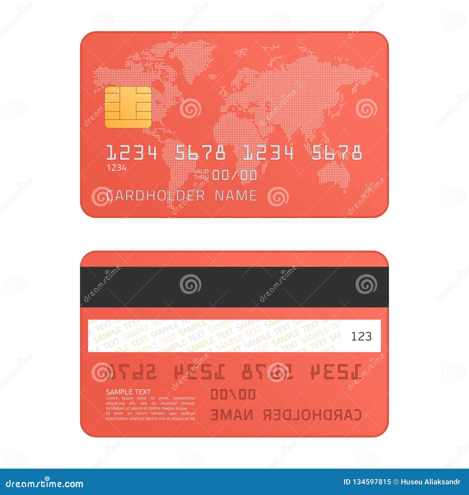 Carta di credito rossa illustrazione vettoriale. Illustrazione di ...