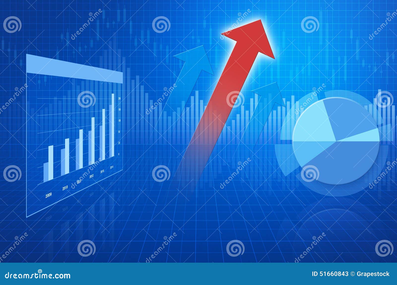 A Carta Financeira E Os Gráficos Do Negócio E Com Seta Dirigem ...