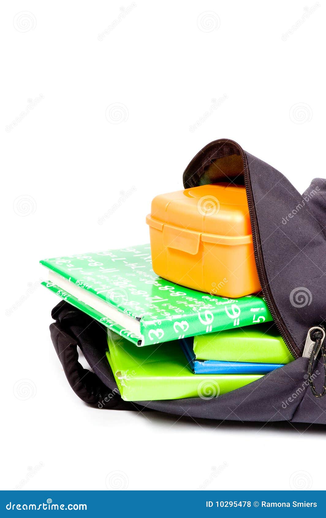 Cartable Ouvert De Panier-repas De Livres Photo stock - Image of ...