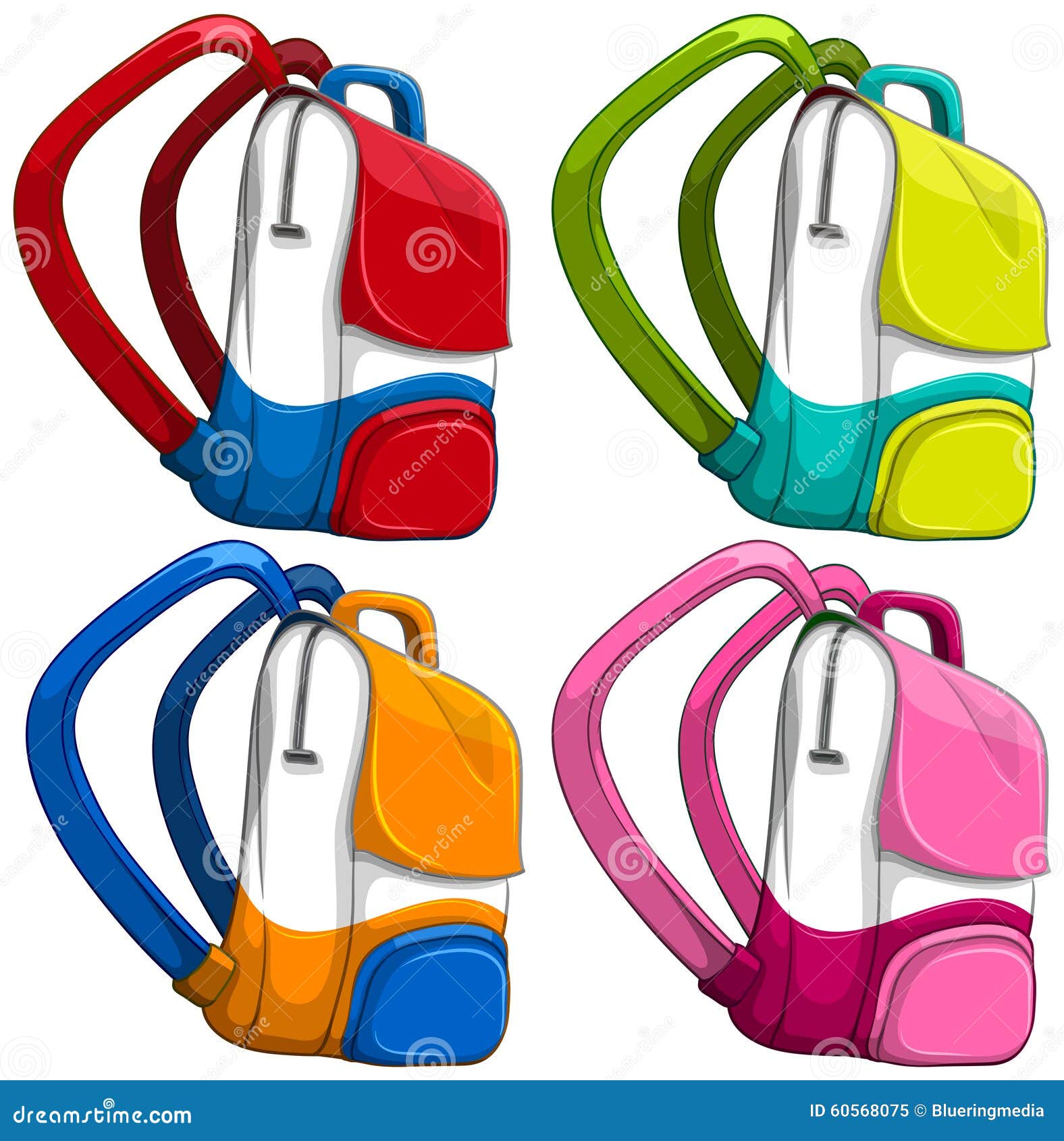 Cartables Dans Différentes Couleurs Illustration de Vecteur ...