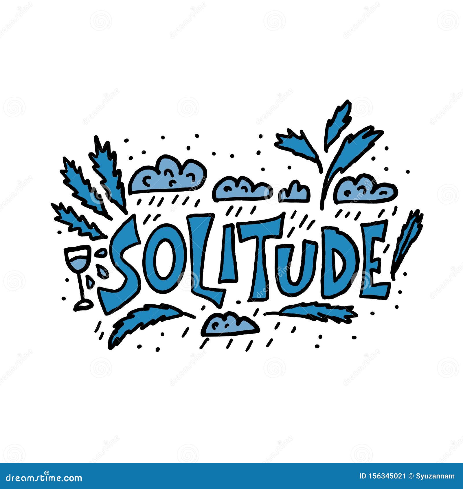 Cartas Dibujadas a Mano a Soledad. Concepto De Vector Ilustración del ...