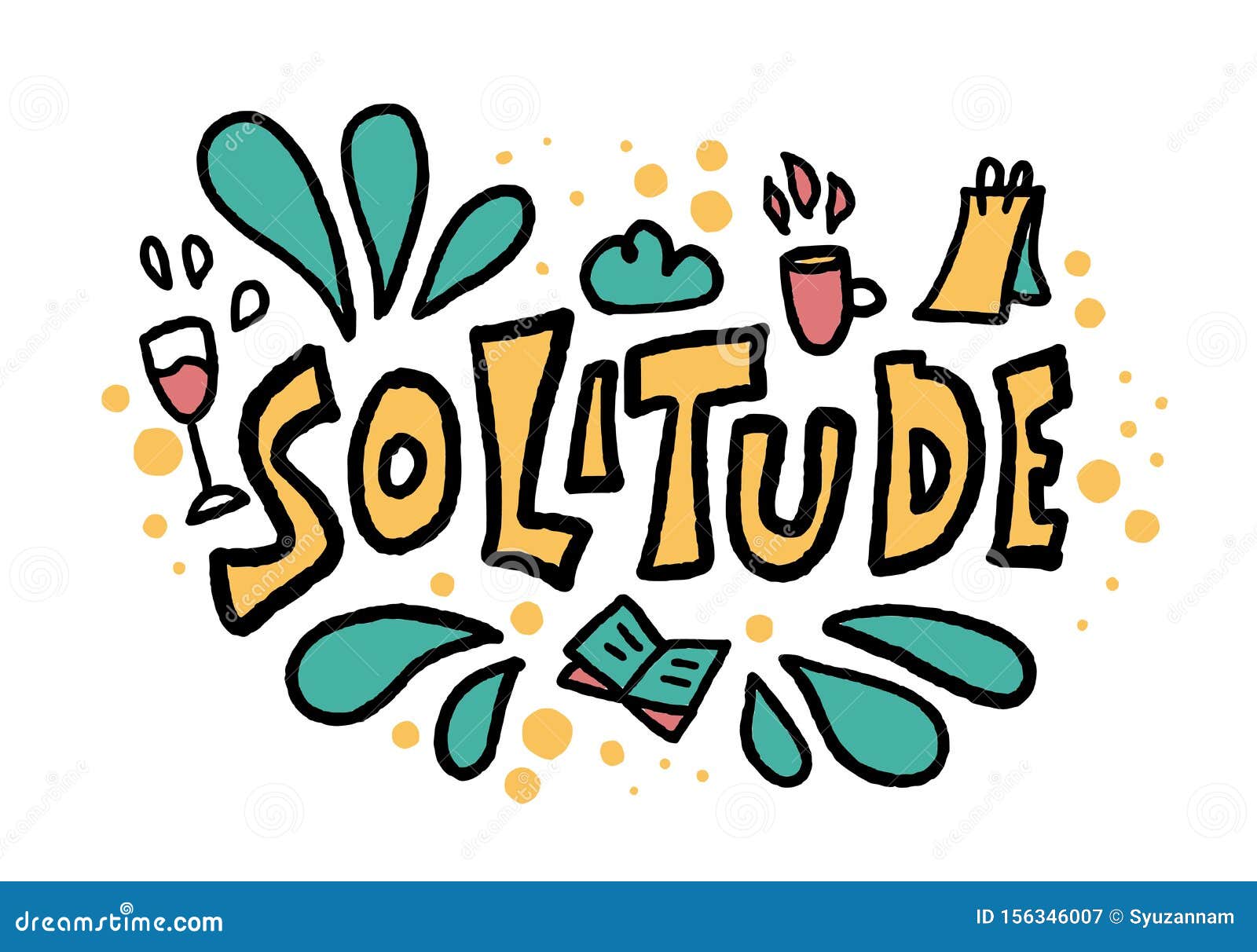 Cartas Dibujadas a Mano a Soledad. Concepto De Vector Ilustración del ...