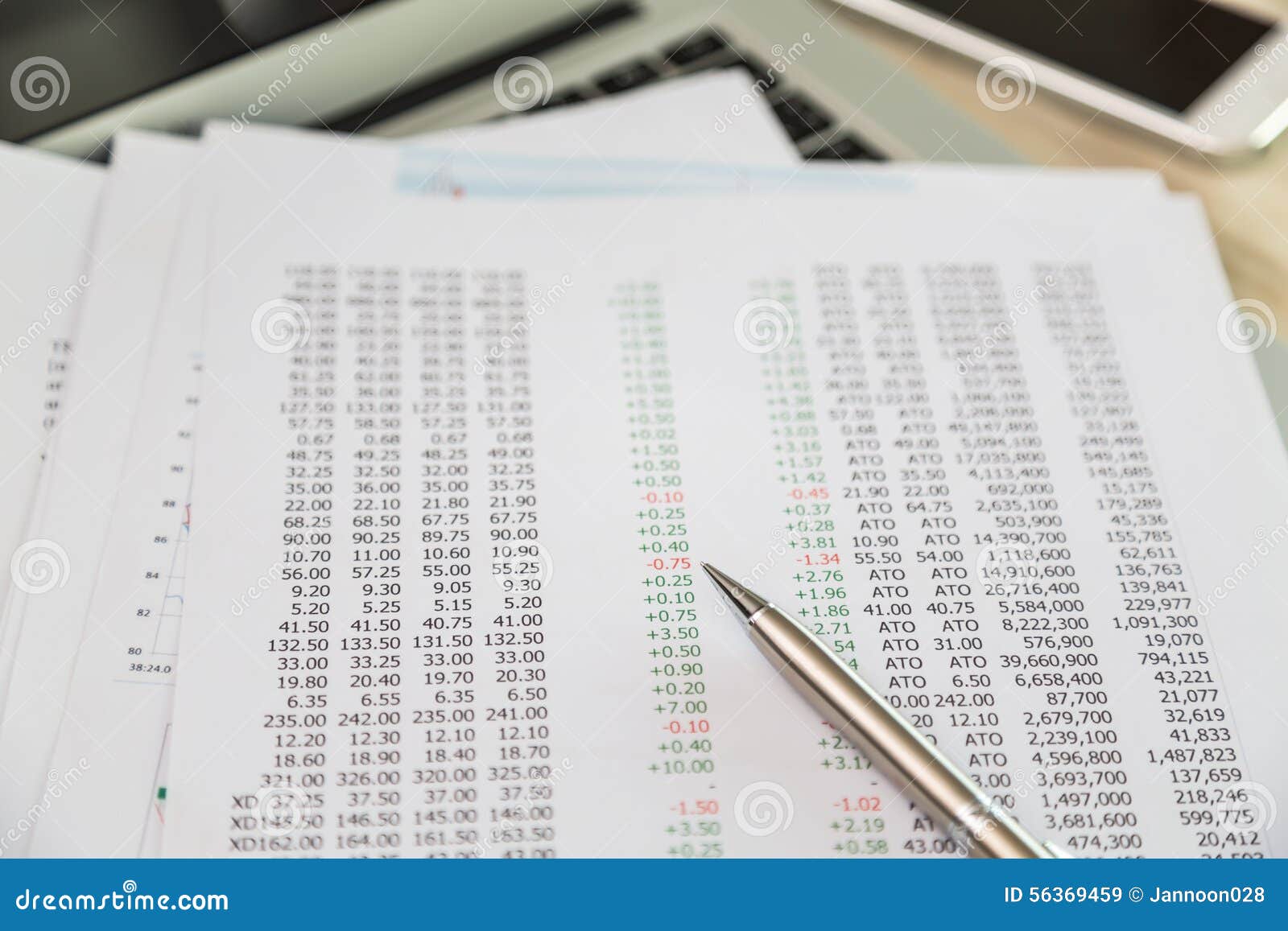 Cartas Financieras En La Tabla Imagen de archivo - Imagen de vector ...