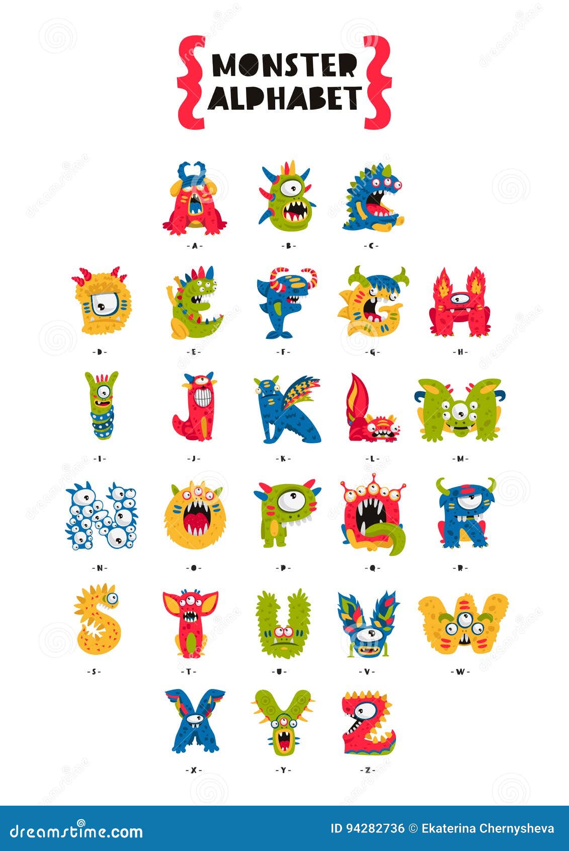 Cartaz Do Alfabeto Do Monstro Ilustração do Vetor - Ilustração de susto ...